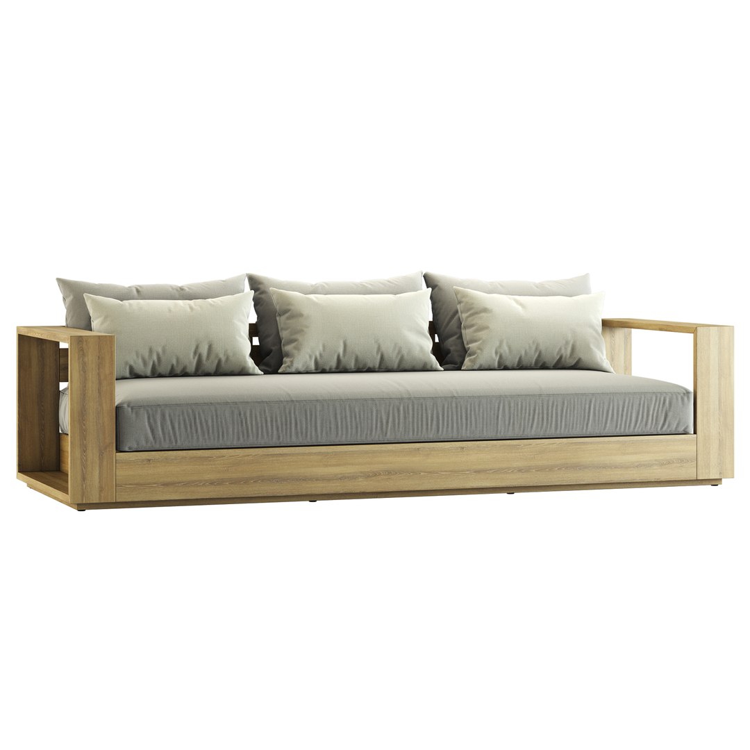 Hayman Teak 3 Seat Sofa 3D - TurboSquid 1851253