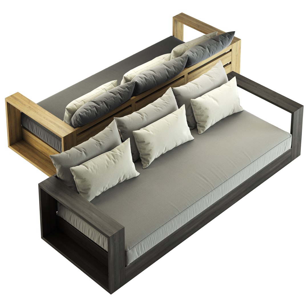 Hayman Teak 3 Seat Sofa 3D - TurboSquid 1851253