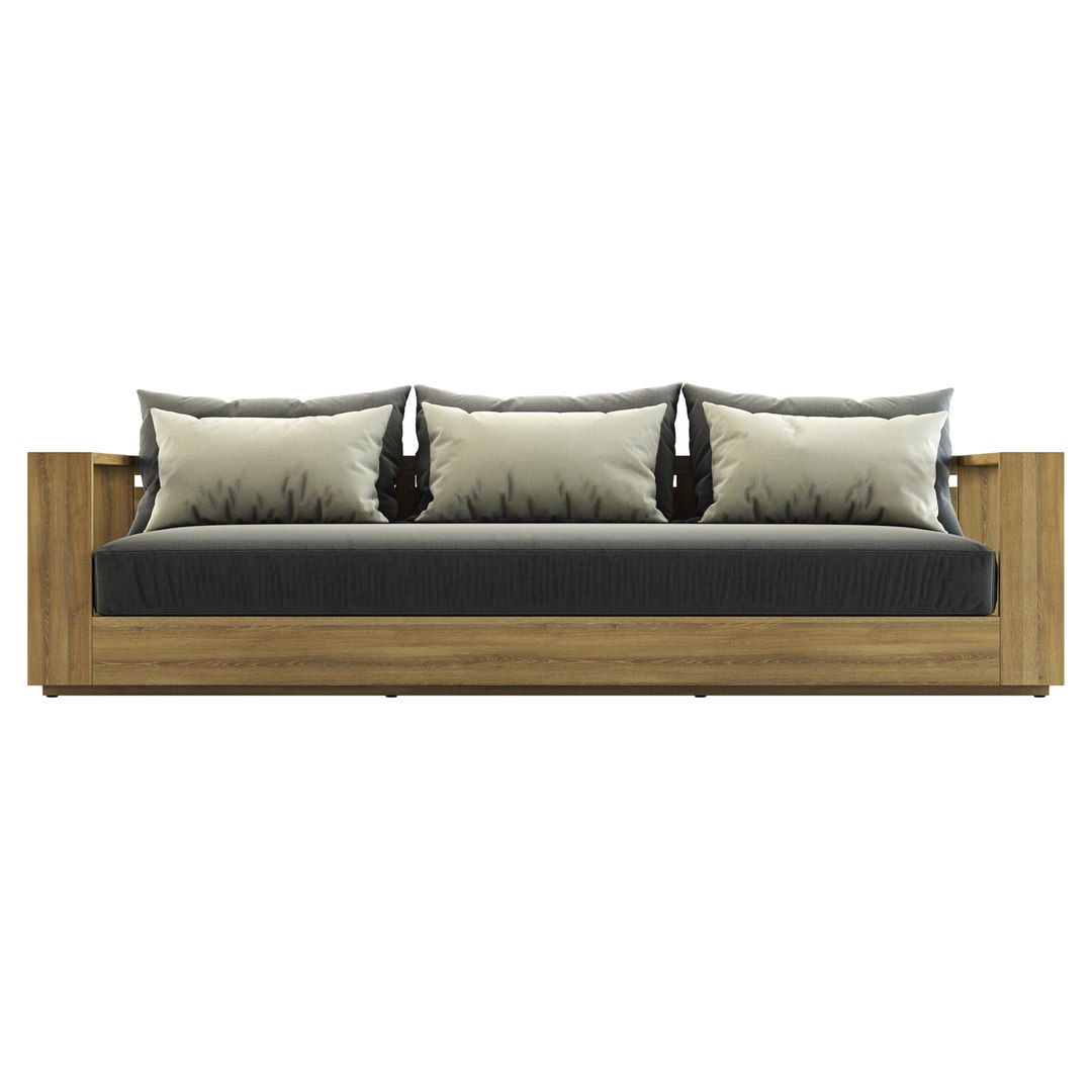 Hayman Teak 3 Seat Sofa 3D - TurboSquid 1851253