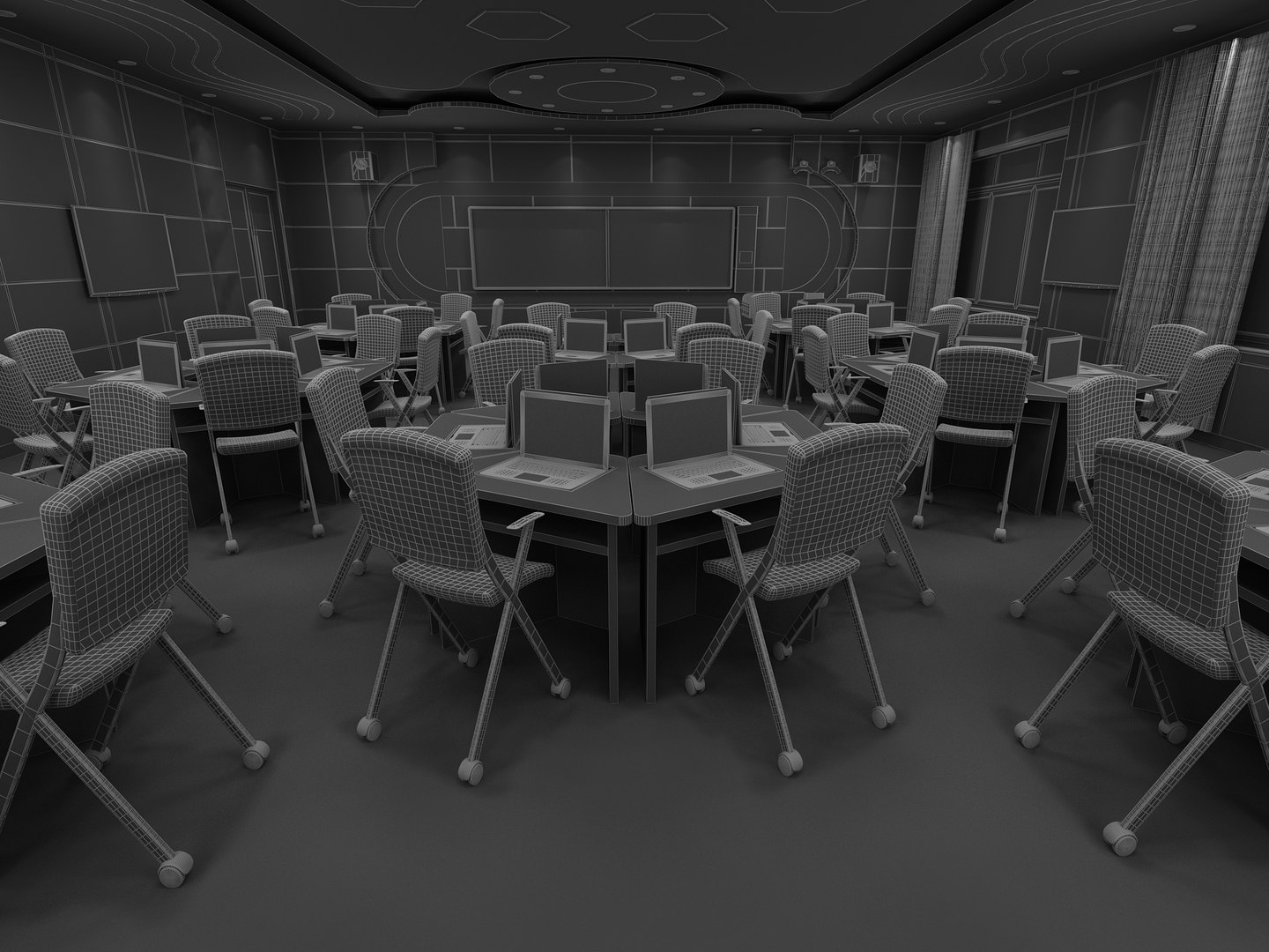 3D Computer Classroom 2 - TurboSquid 2044657