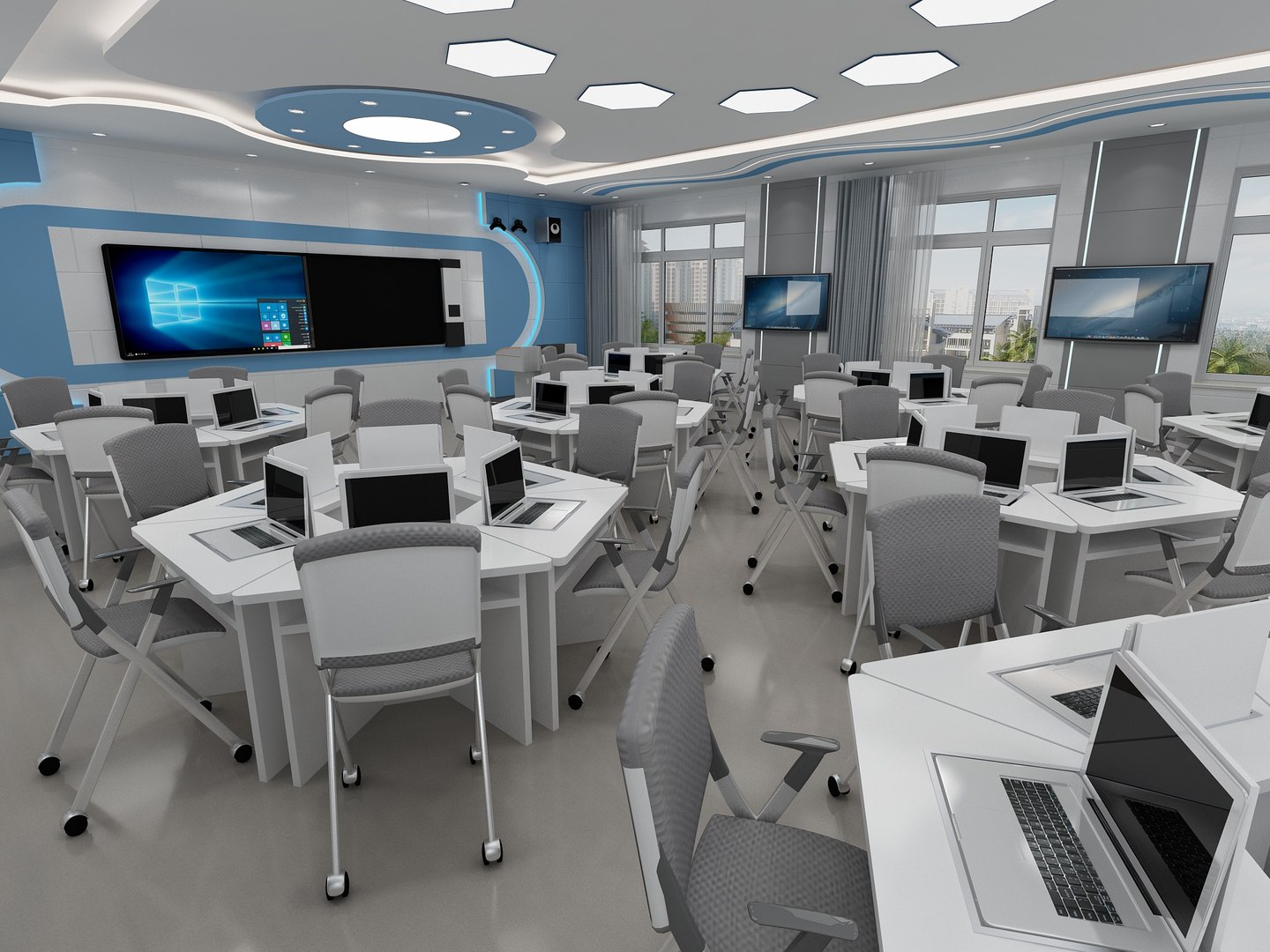 3D Computer Classroom 2 - TurboSquid 2044657
