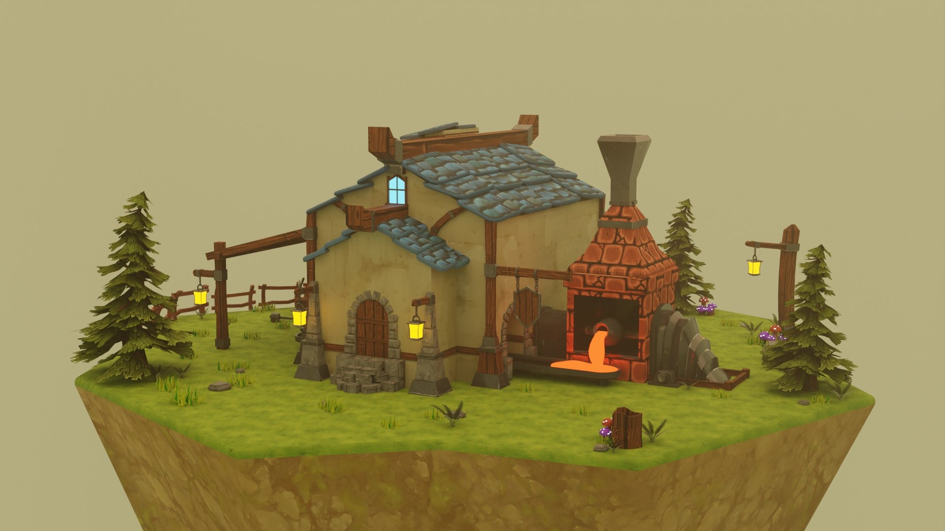 3D Medieval Blacksmith Model - TurboSquid 2065092