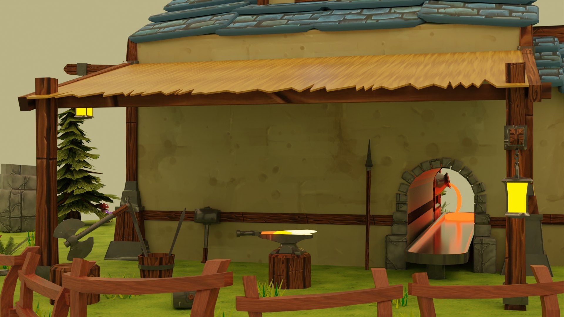 3D Medieval Blacksmith Model - TurboSquid 2065092