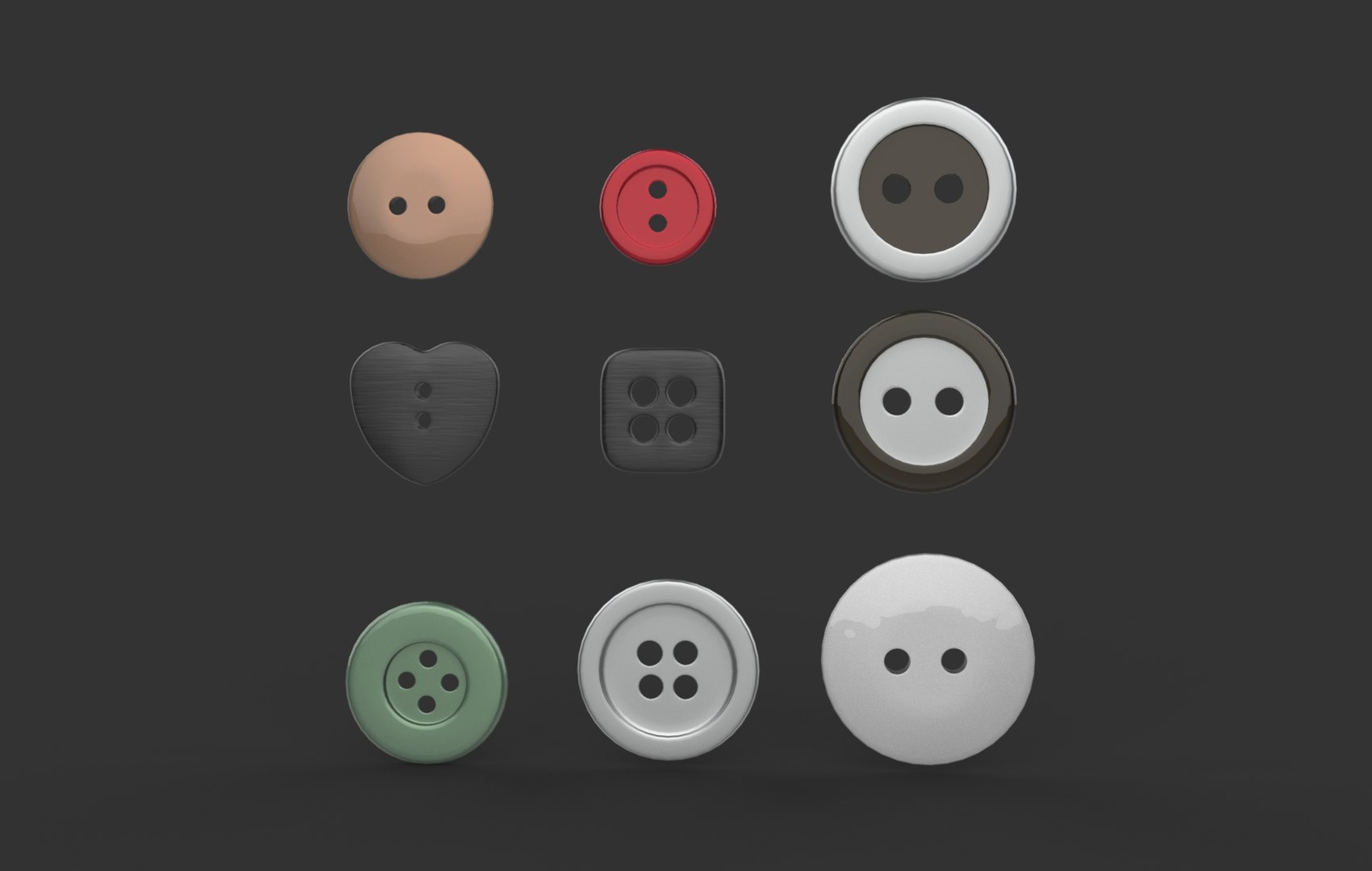 Slimline Buttons 3D Model 3D - TurboSquid 2360303