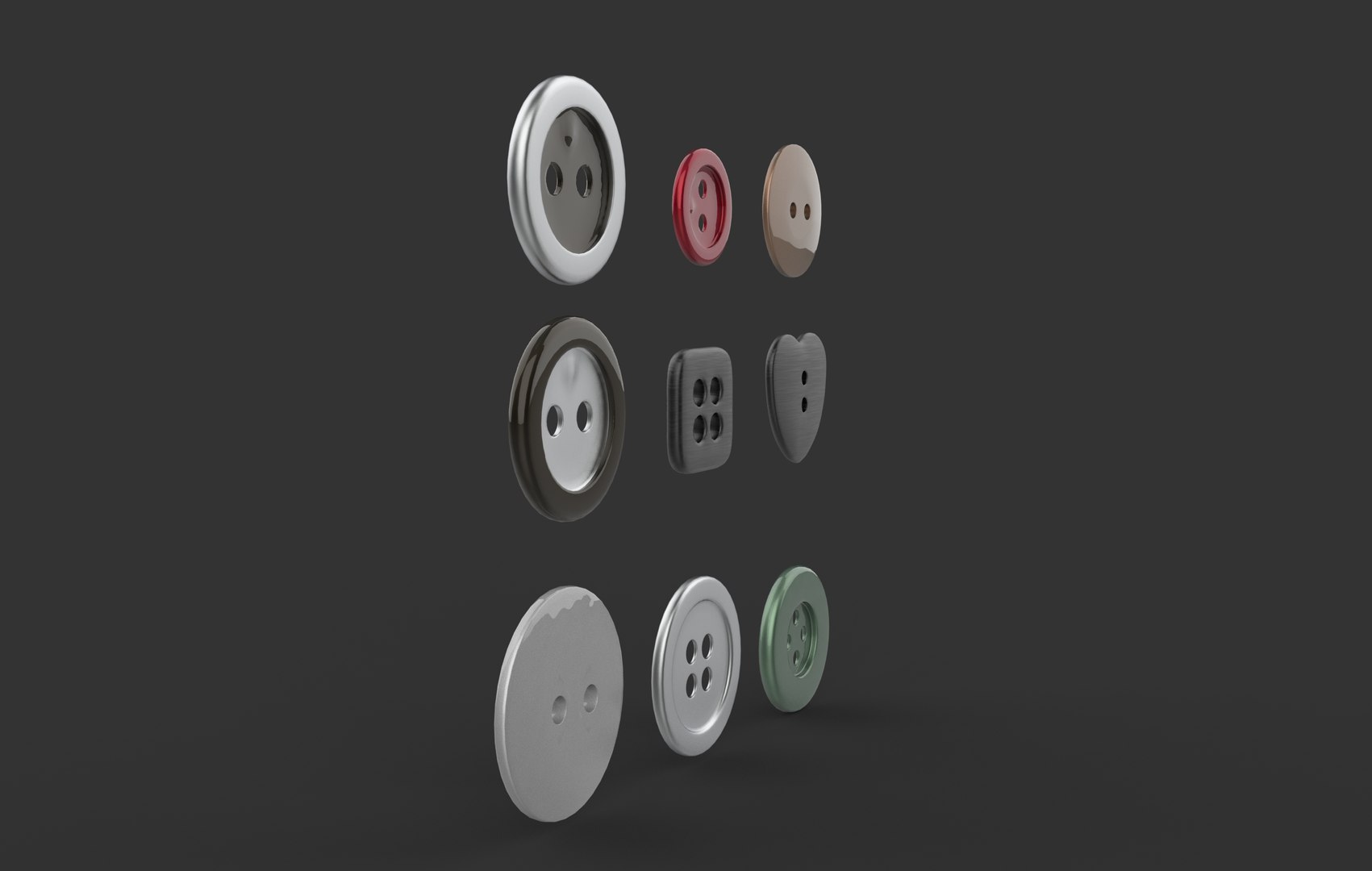 Slimline Buttons 3D Model 3D - TurboSquid 2360303