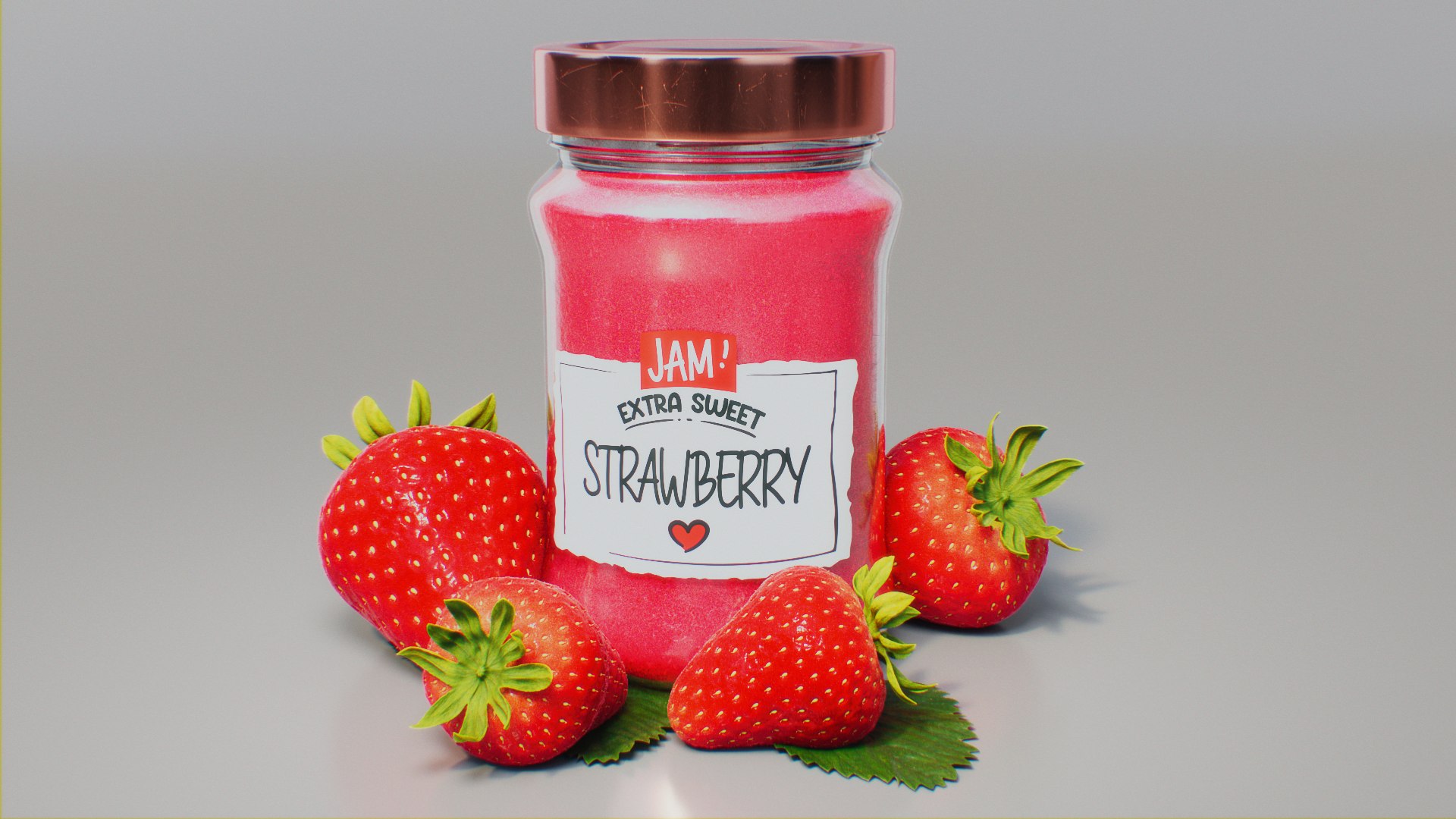 3D Strawberry Jam Model - TurboSquid 2007531