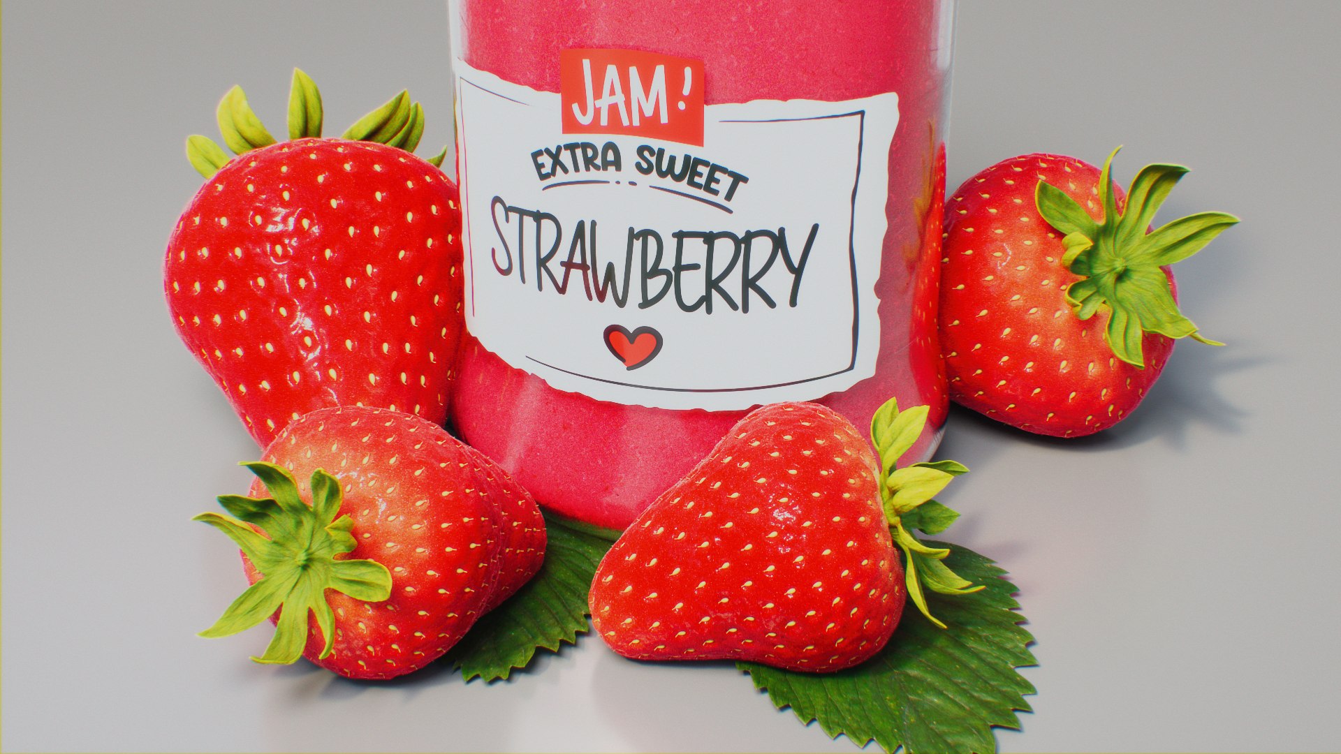 3D Strawberry Jam Model - TurboSquid 2007531