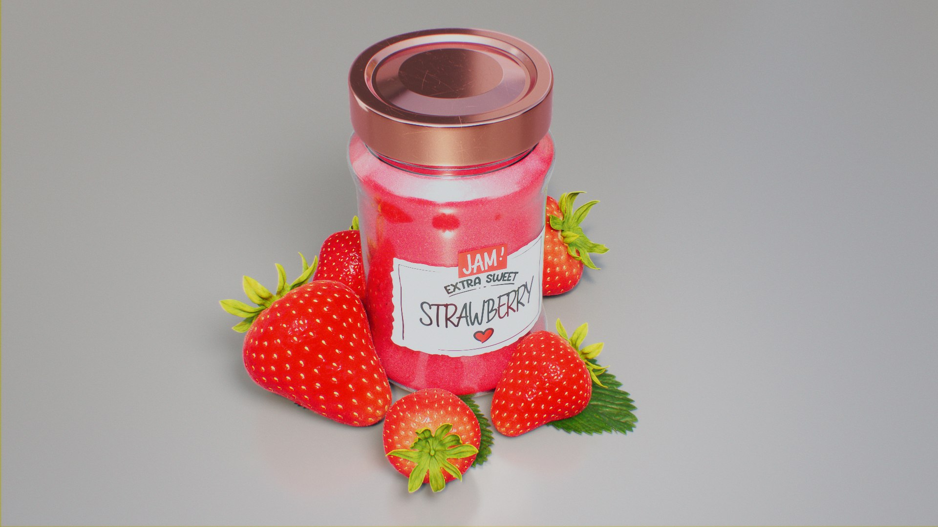 3D Strawberry Jam Model - TurboSquid 2007531