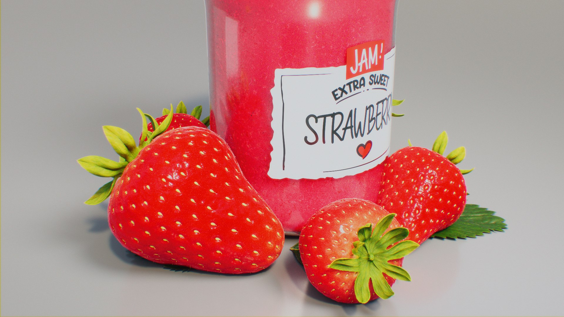 3D Strawberry Jam Model - TurboSquid 2007531
