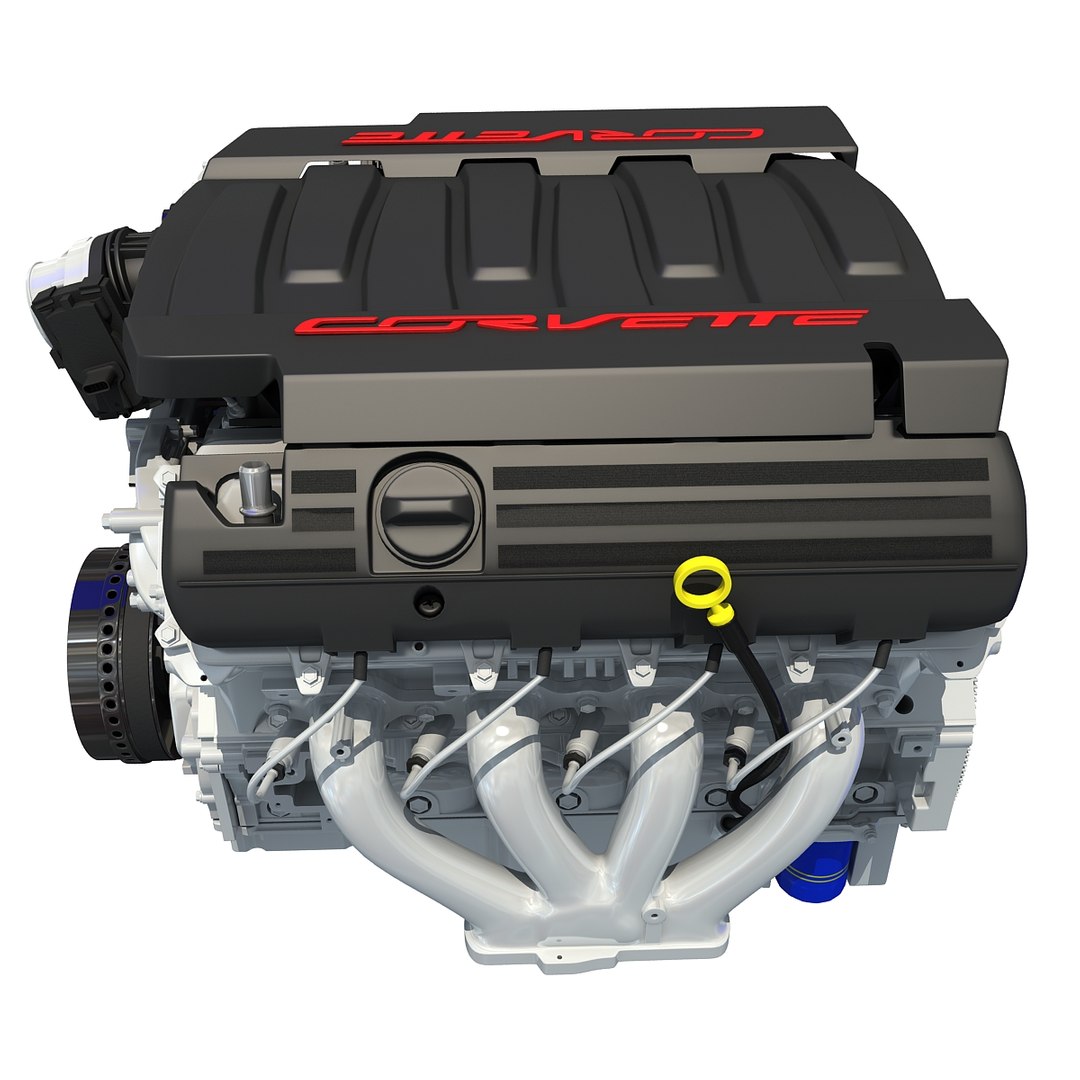 2014 Chevrolet Corvette V8 Engine 3d Model