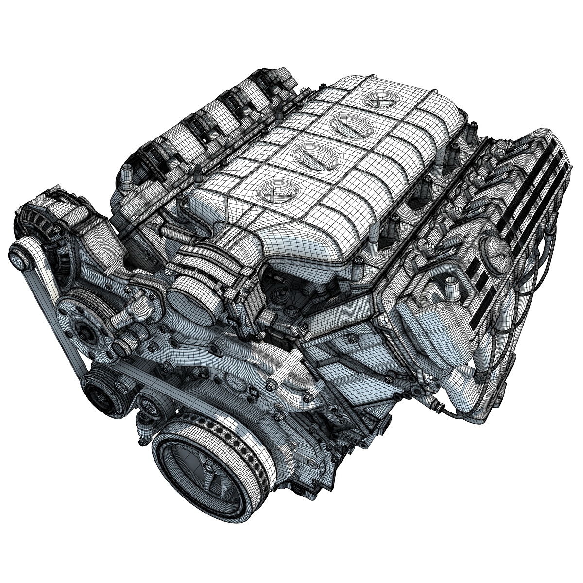 2014 chevrolet corvette v8 engine 3d model