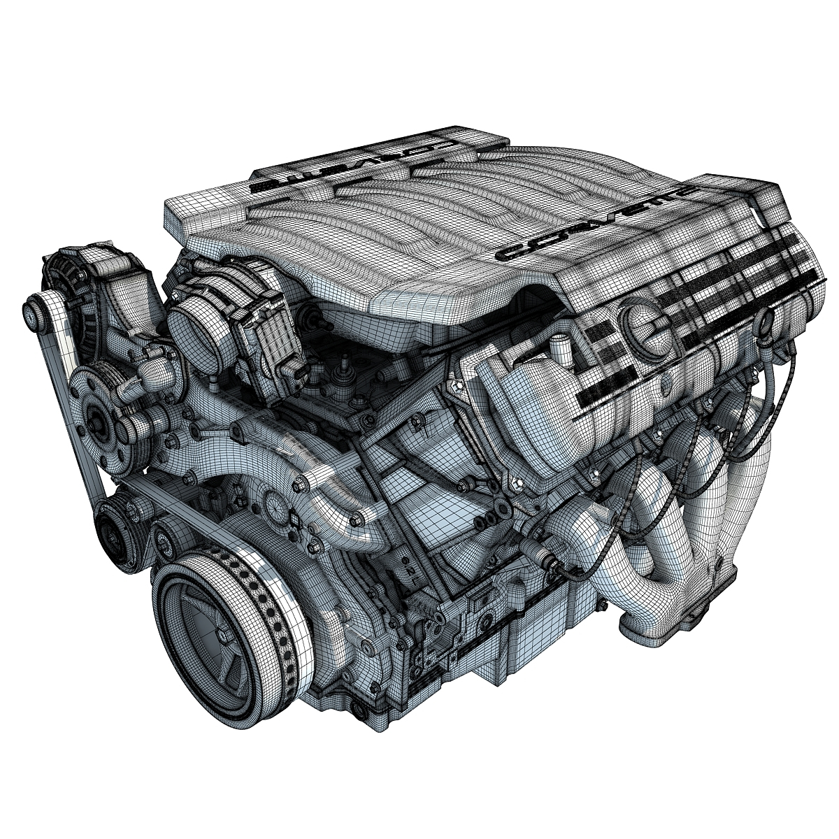 2014 chevrolet corvette v8 engine 3d model