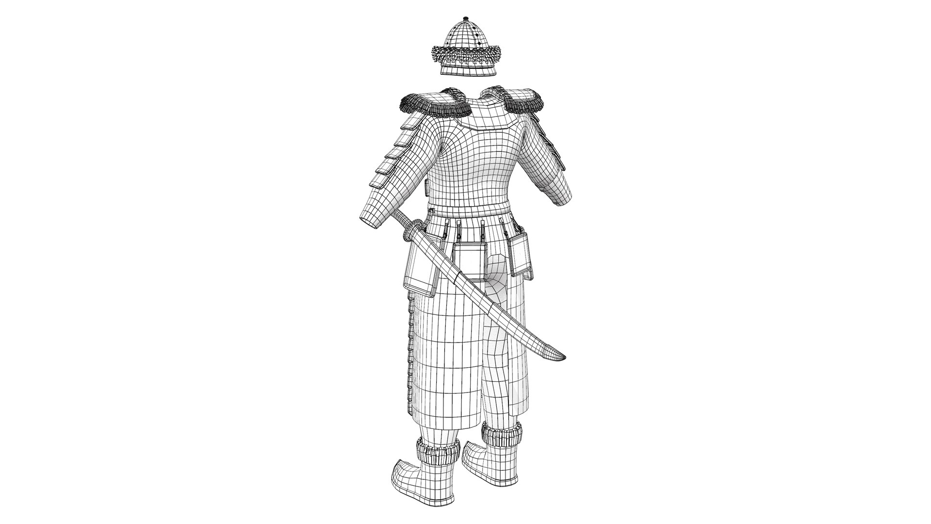 3D Full Mongol Warrior Costume Outfit Model - TurboSquid 1964939
