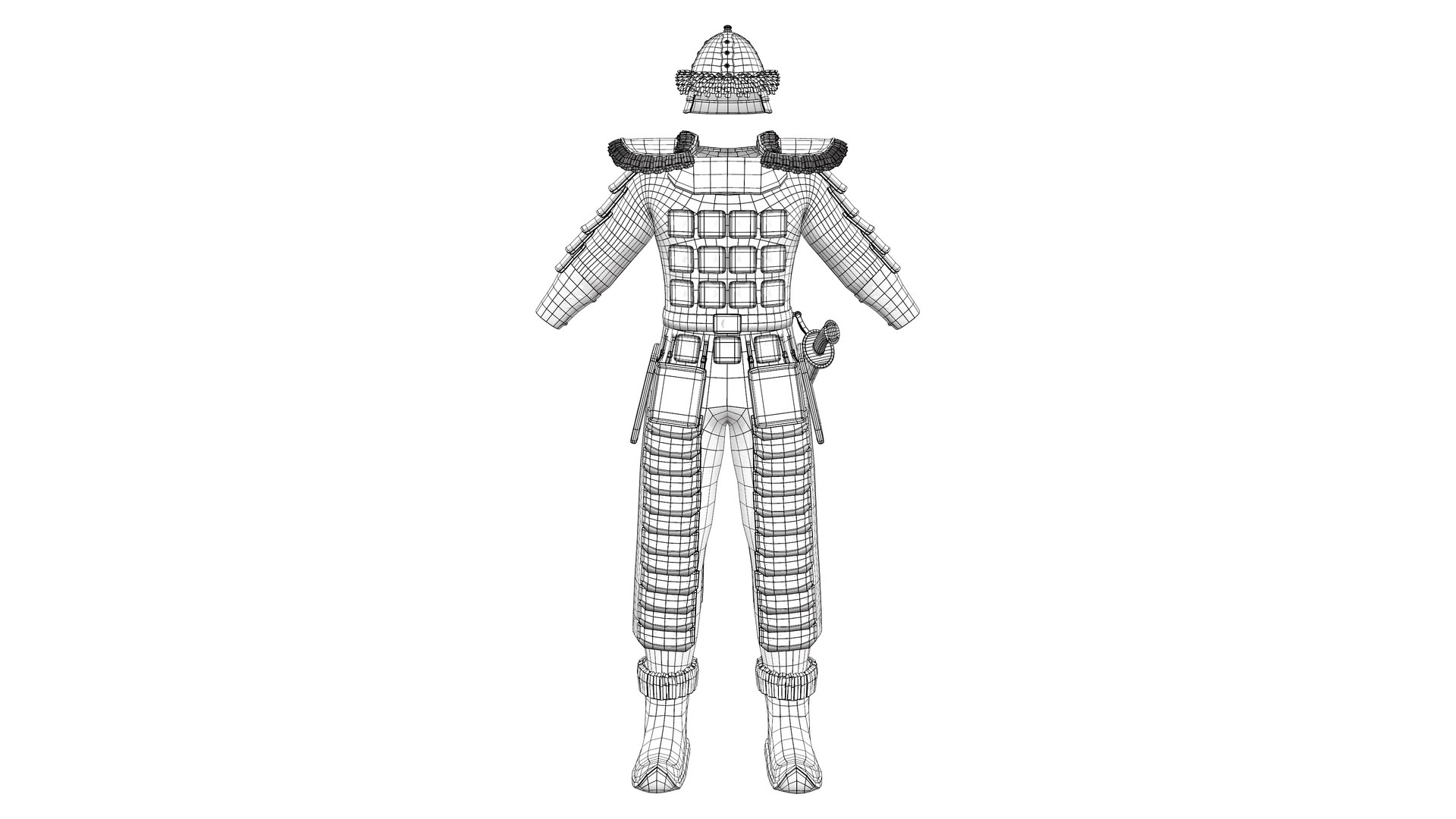 3D Full Mongol Warrior Costume Outfit Model - TurboSquid 1964939