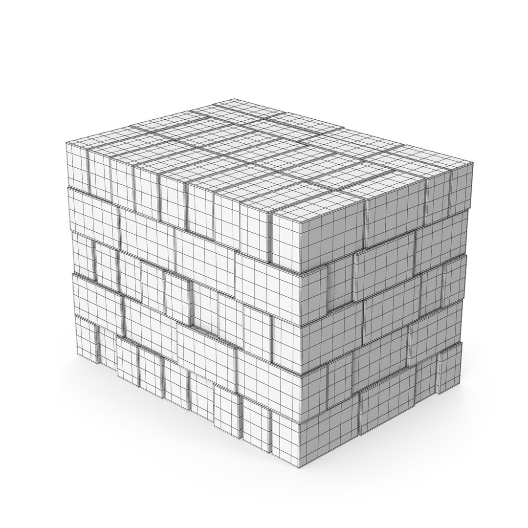 3D Stack Of Concrete Blocks Model - TurboSquid 2141229
