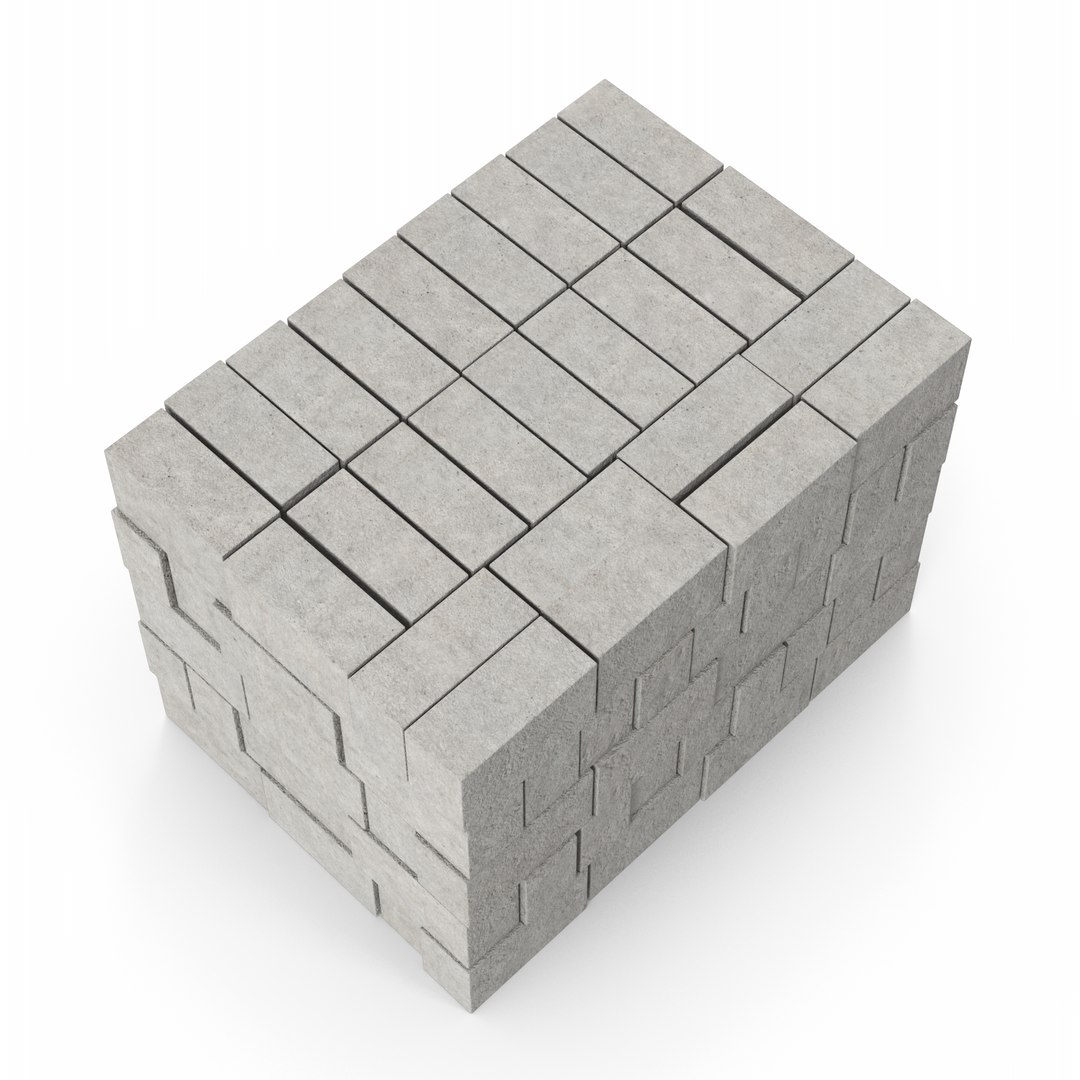 3D Stack Of Concrete Blocks Model - TurboSquid 2141229