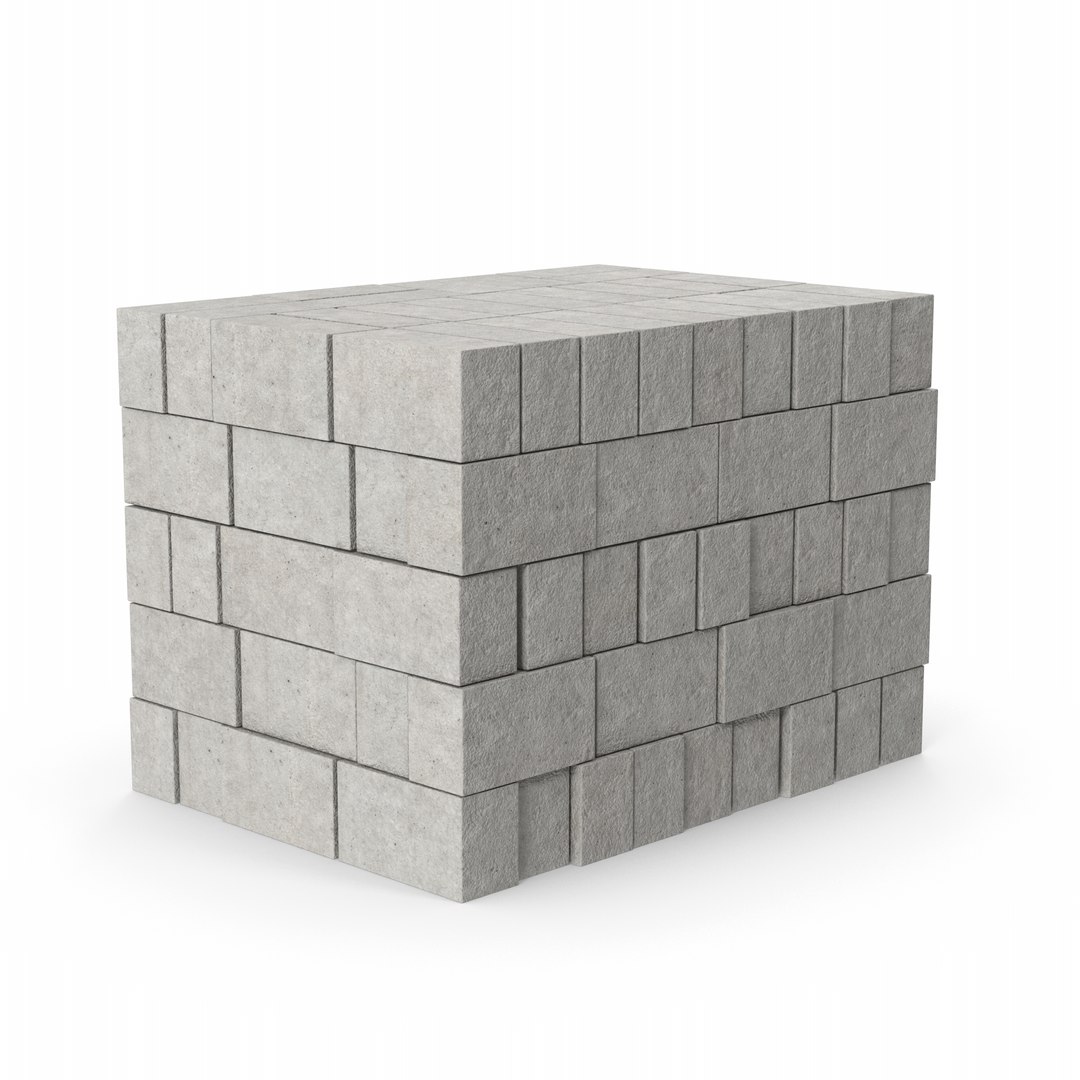 3D Stack Of Concrete Blocks Model - TurboSquid 2141229