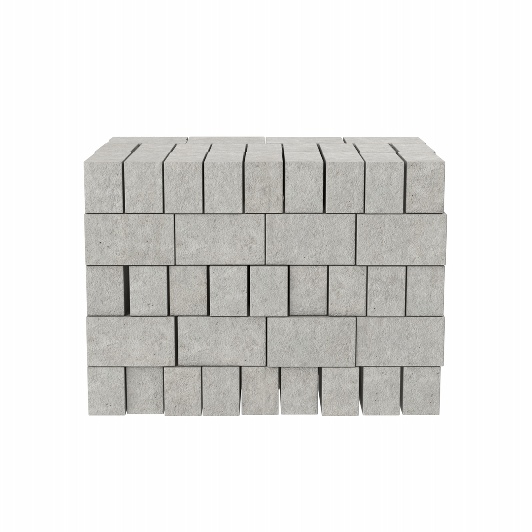 3D Stack Of Concrete Blocks Model - TurboSquid 2141229