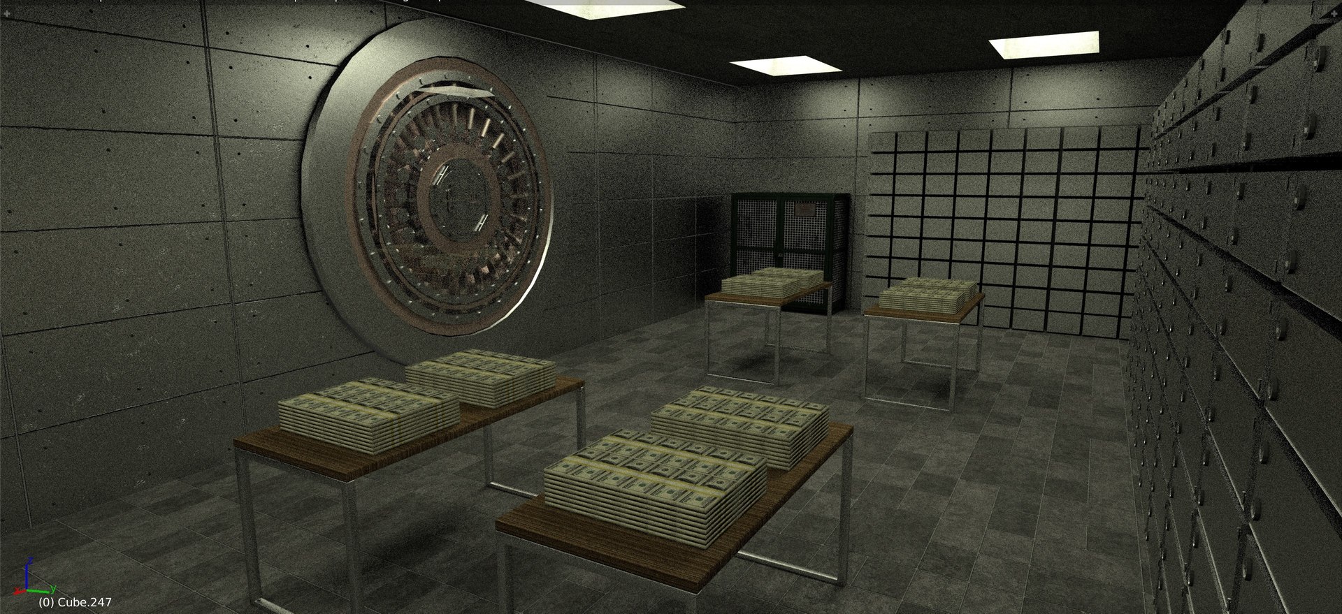 Bank Vault Scene Money 3D Model - TurboSquid 1495918