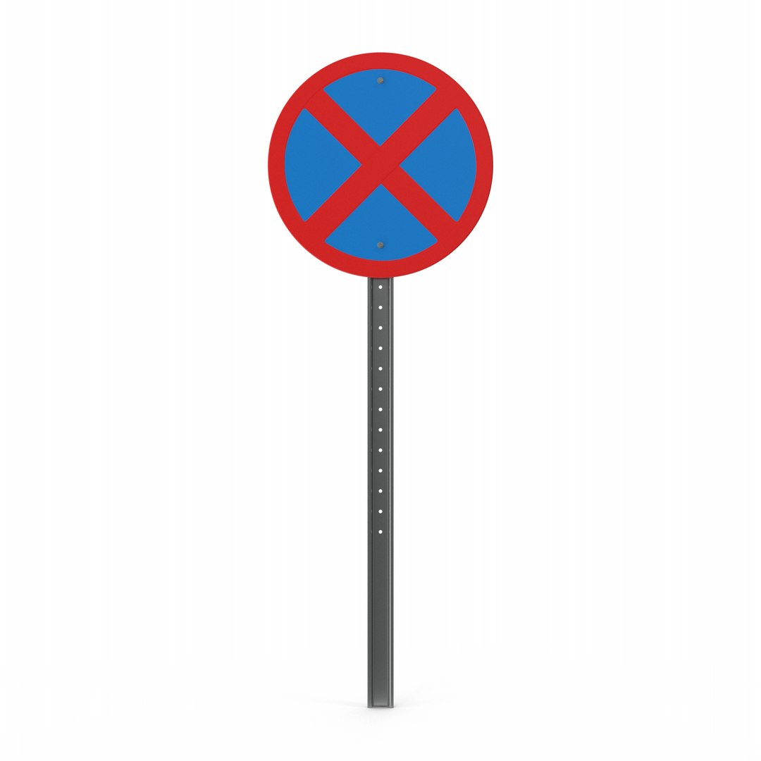 3D No Stopping Road Sign Model - TurboSquid 2041754