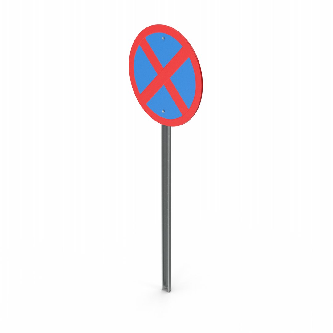 3D No Stopping Road Sign Model - TurboSquid 2041754