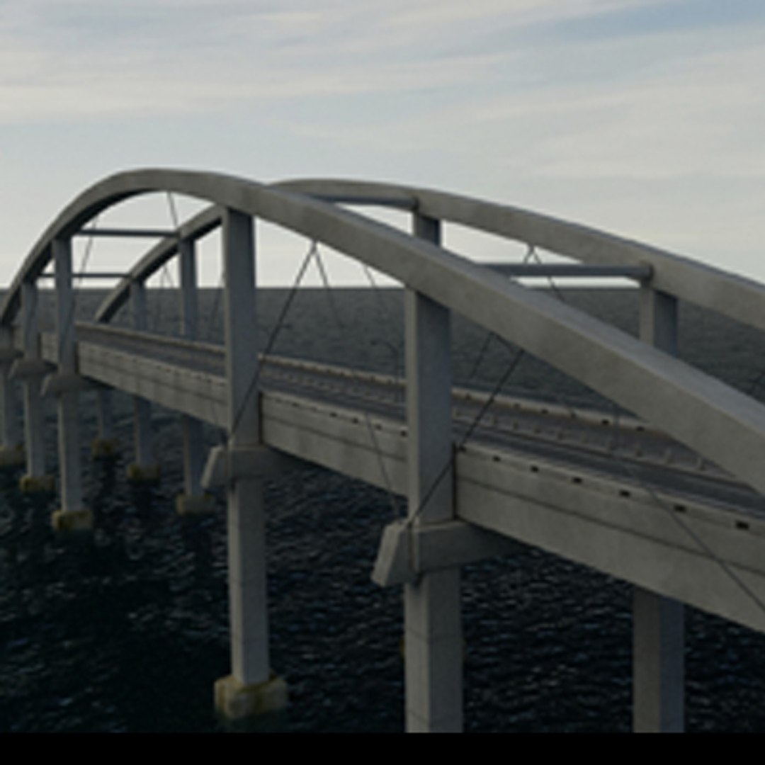 Free Bridge Ocean 3d Model