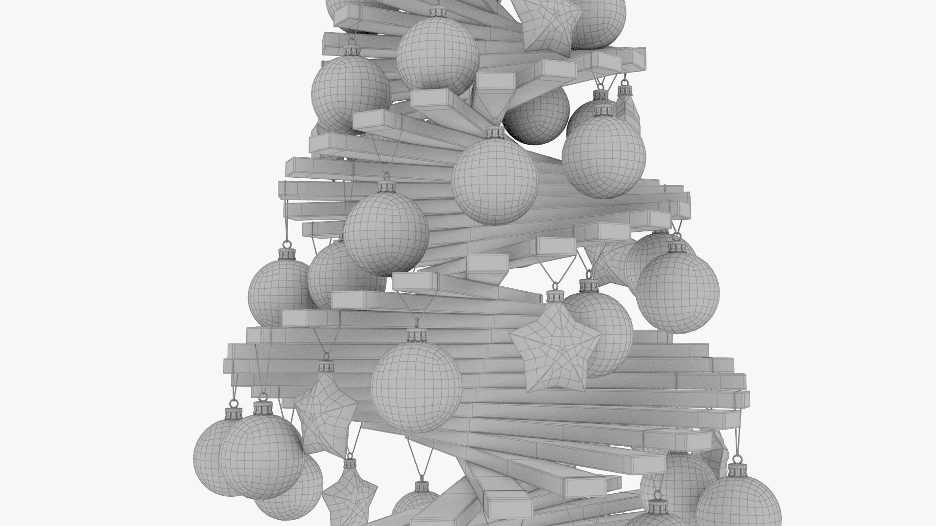 Wooden Christmas Tree V9 3D model - TurboSquid 1991348