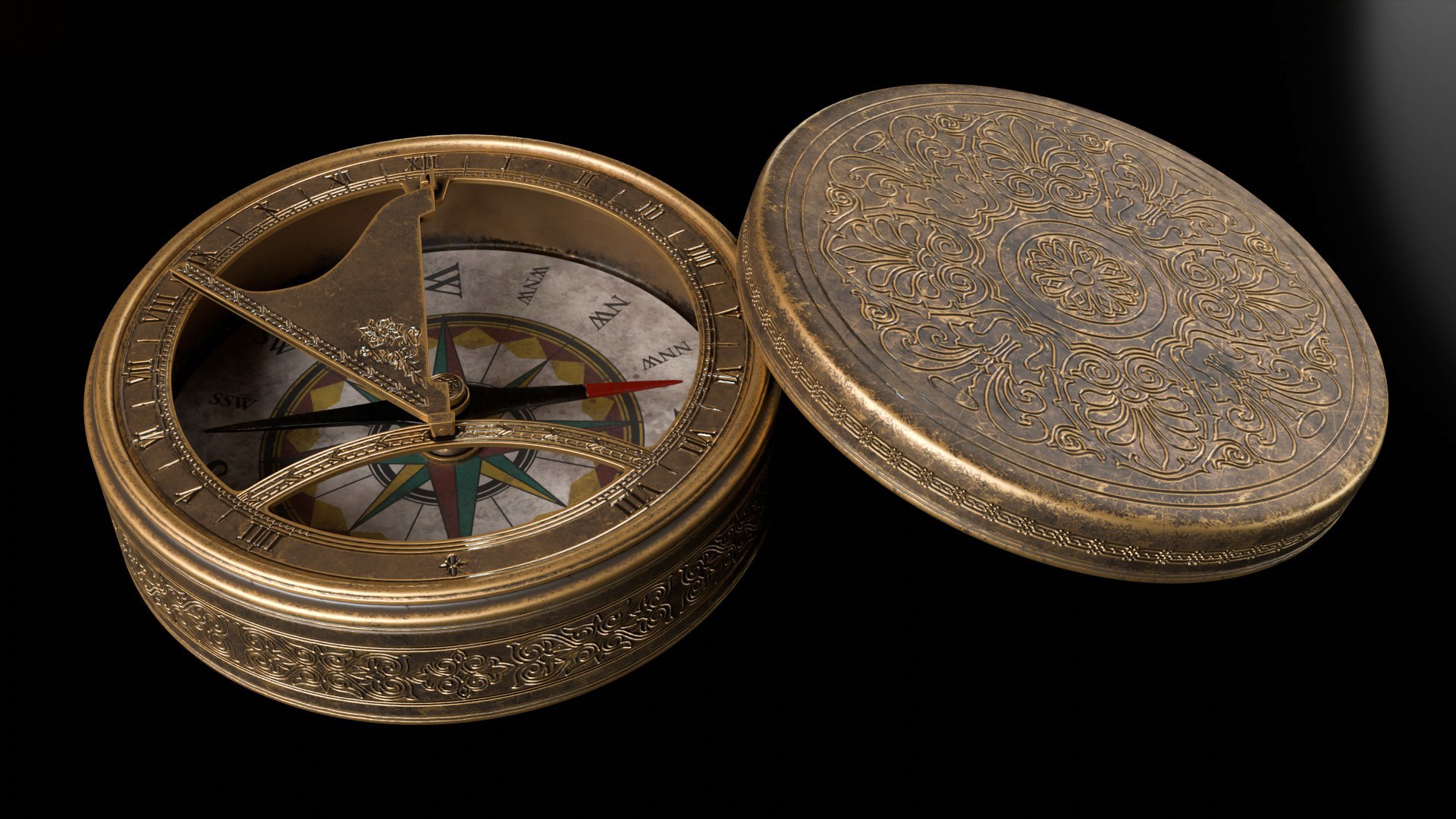 Old Copper Compass 3D Model - TurboSquid 2427721