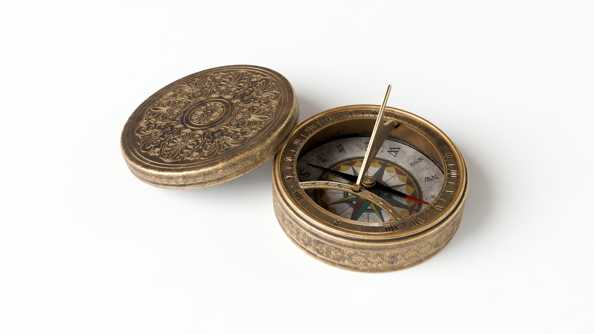 Old Copper Compass 3D Model - TurboSquid 2427721
