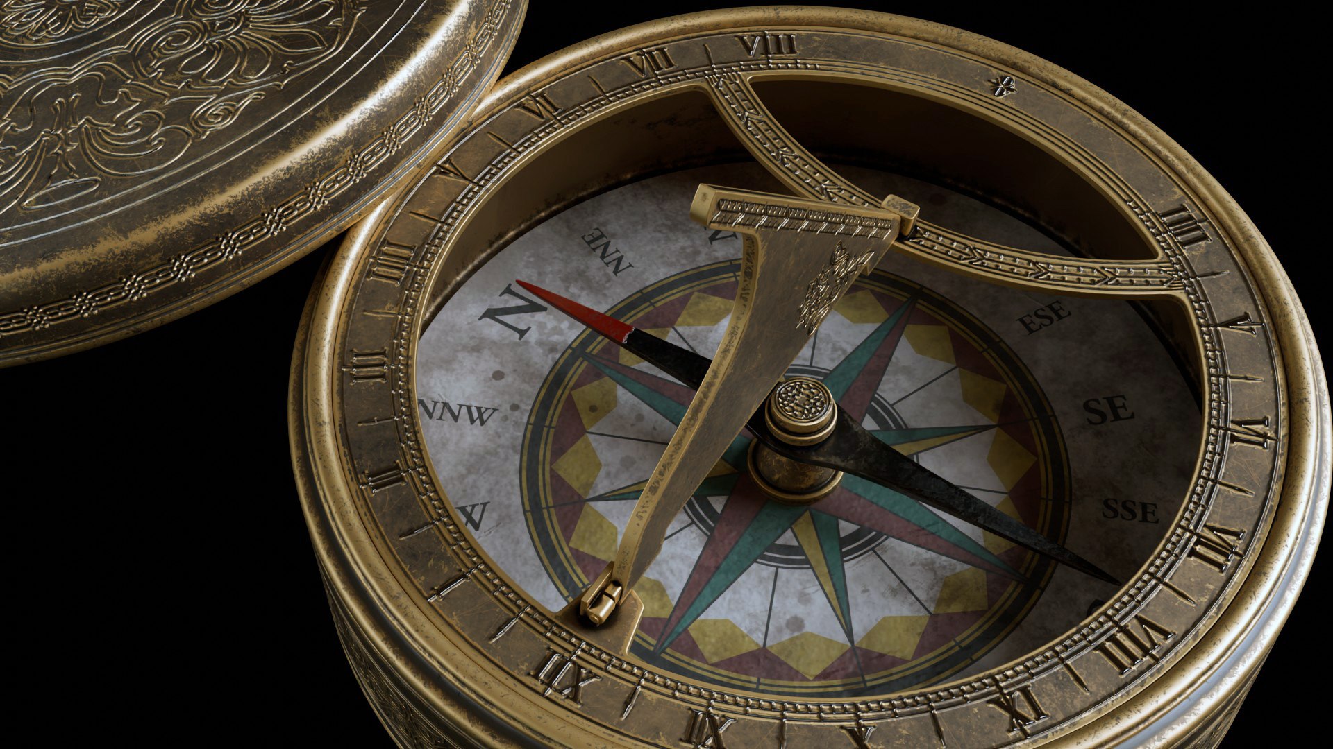 Old Copper Compass 3D Model - TurboSquid 2427721