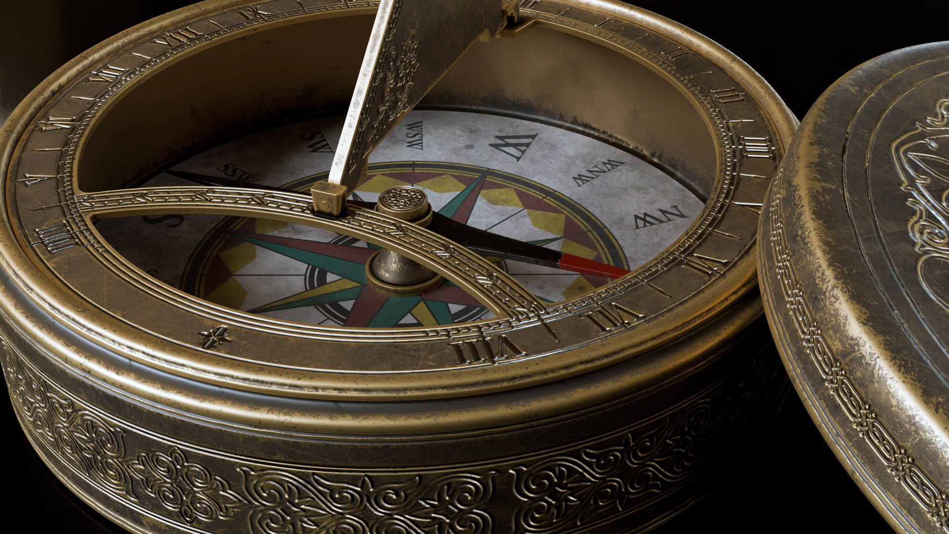 Old Copper Compass 3D Model - TurboSquid 2427721