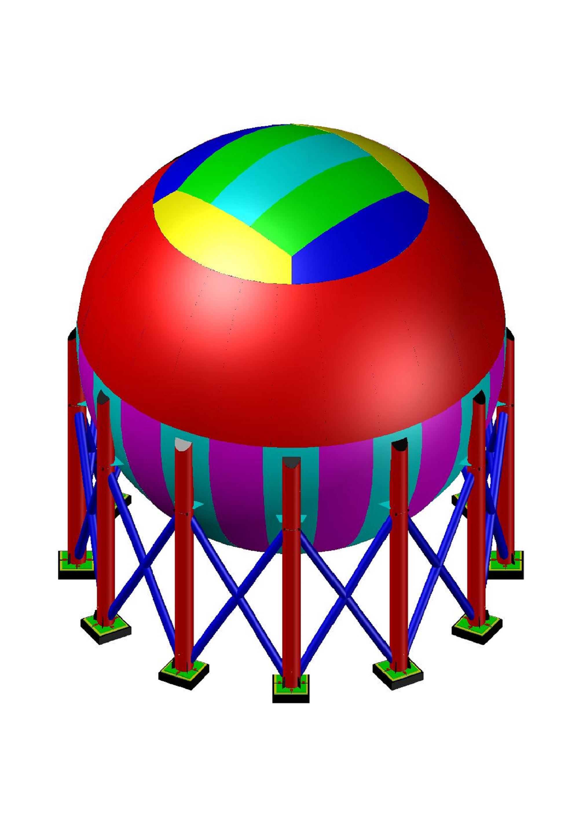 LNG spherical tank 3D model - TurboSquid 1739020
