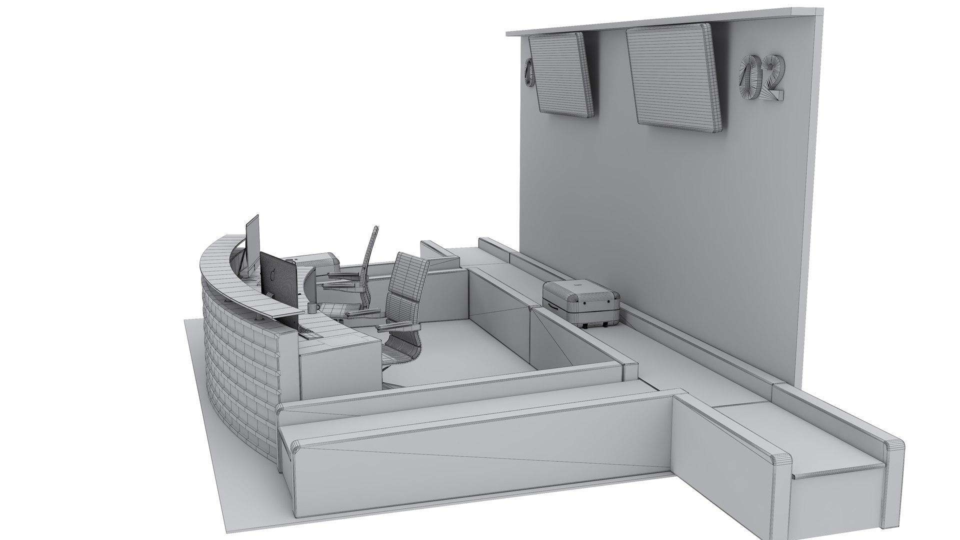 3D Airport Counter Check-In - TurboSquid 2248714