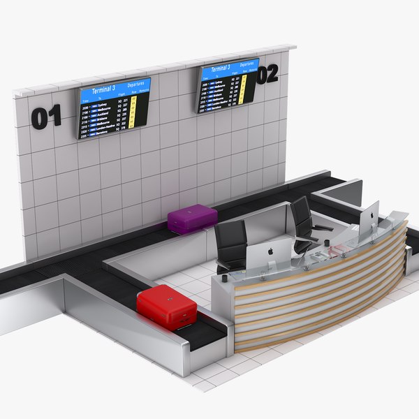 modelo 3d Check-in en el mostrador del aeropuerto - TurboSquid 2248714