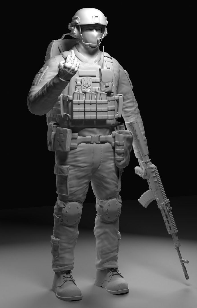 modelo 3d Ukrainian soldier - TurboSquid 2018521