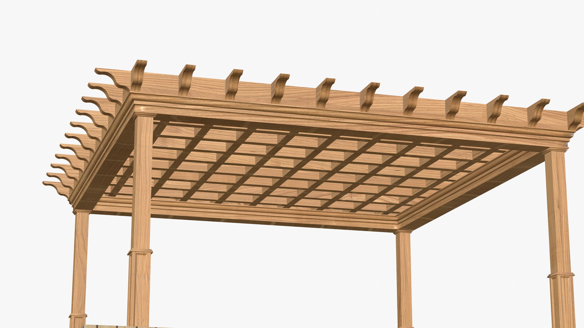3D Model Wooden Outdoor Canopy - TurboSquid 1823451