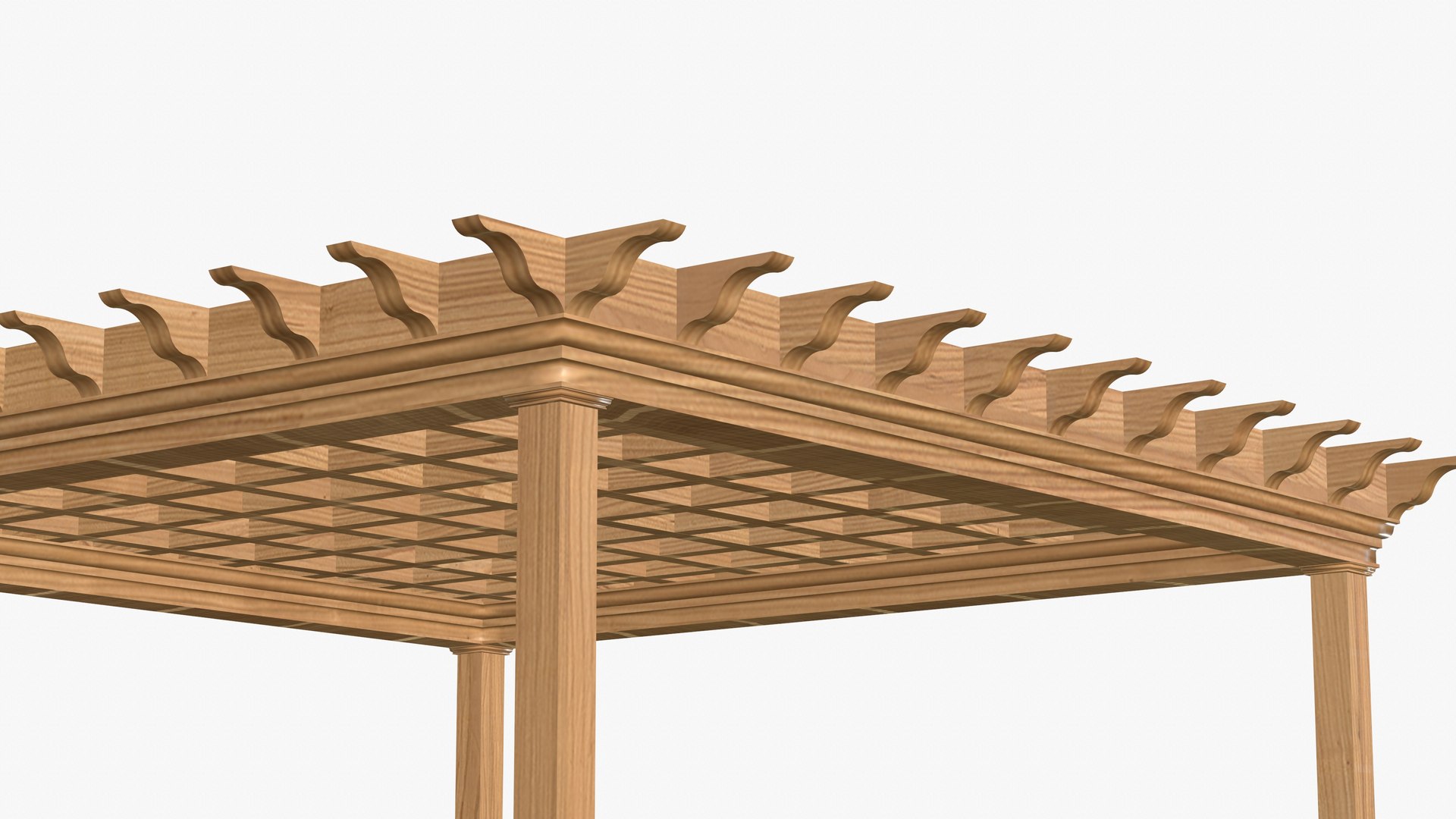 3D Model Wooden Outdoor Canopy - TurboSquid 1823451