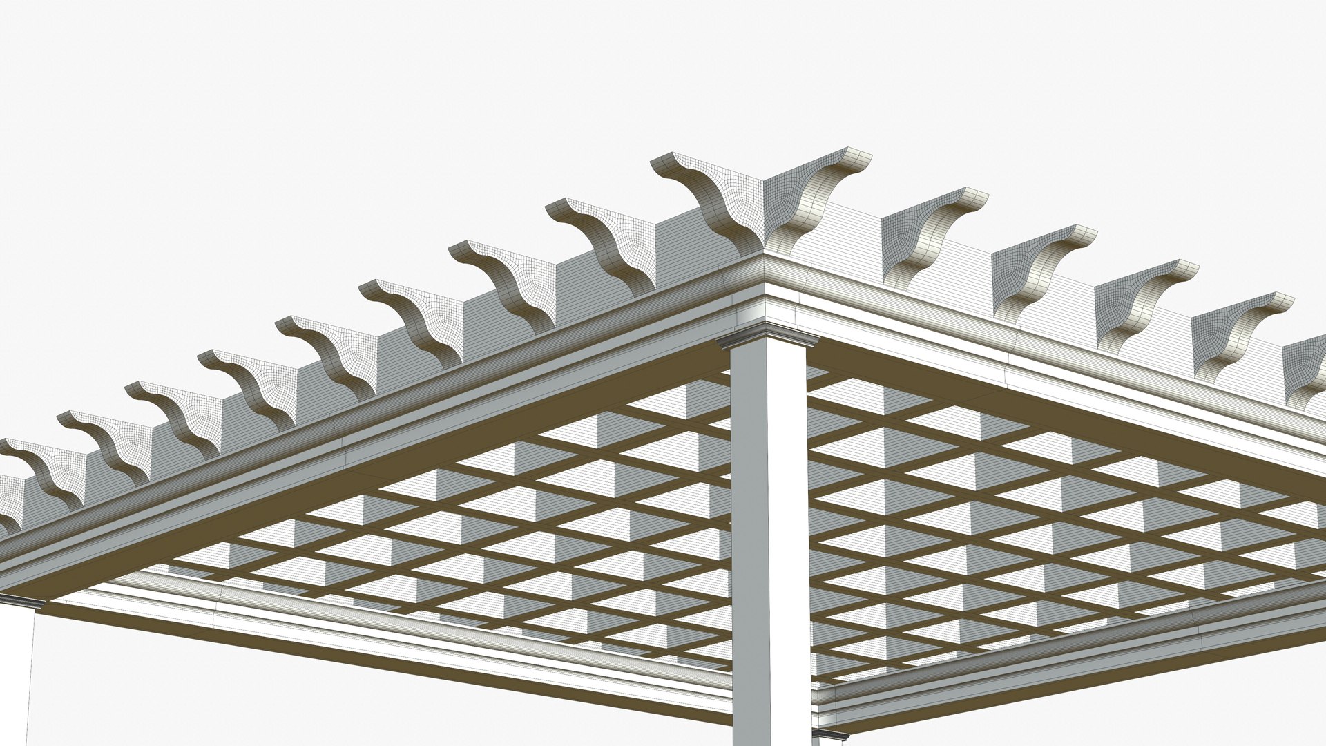 3D Model Wooden Outdoor Canopy - TurboSquid 1823451