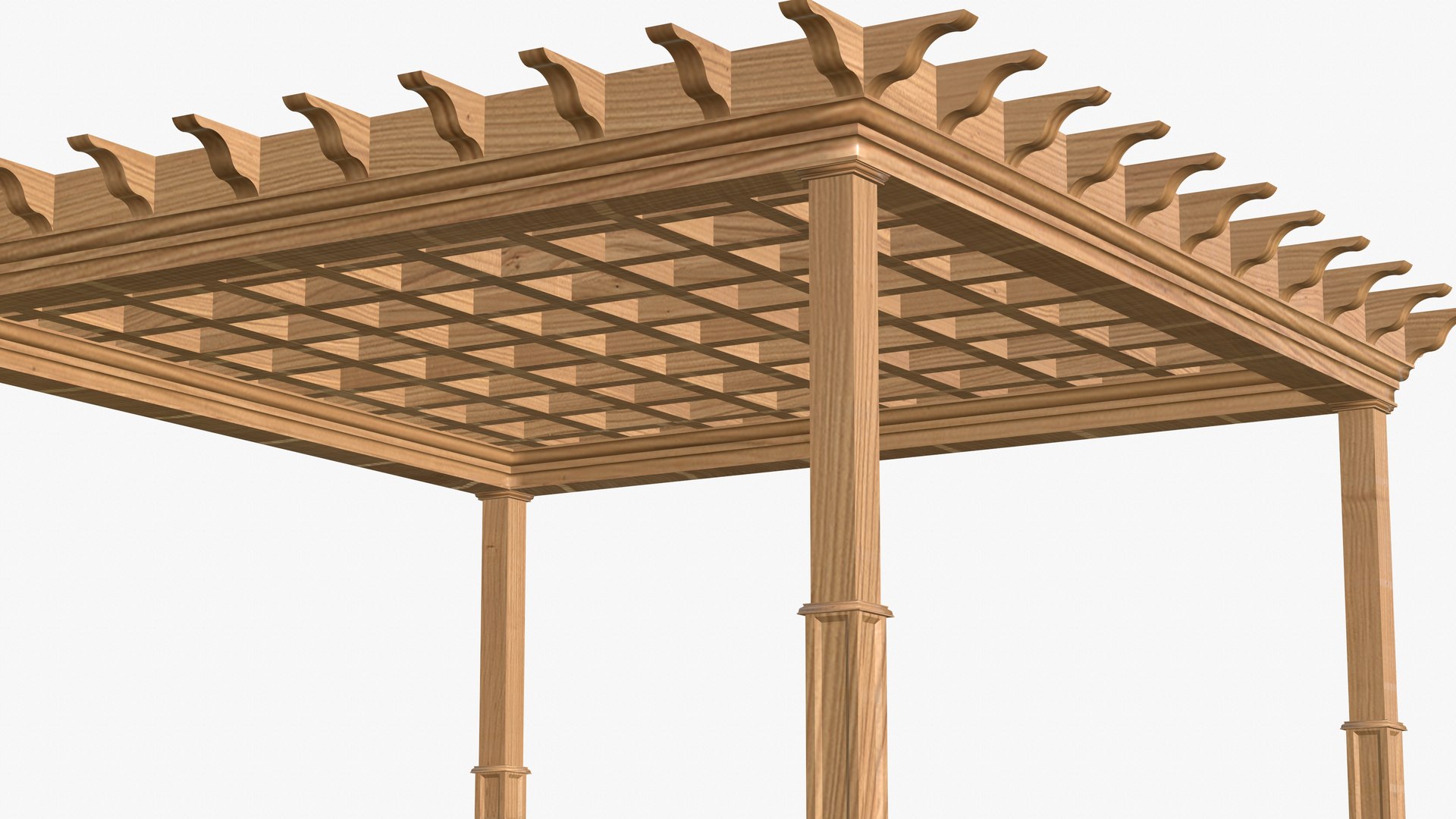 3D Model Wooden Outdoor Canopy - TurboSquid 1823451