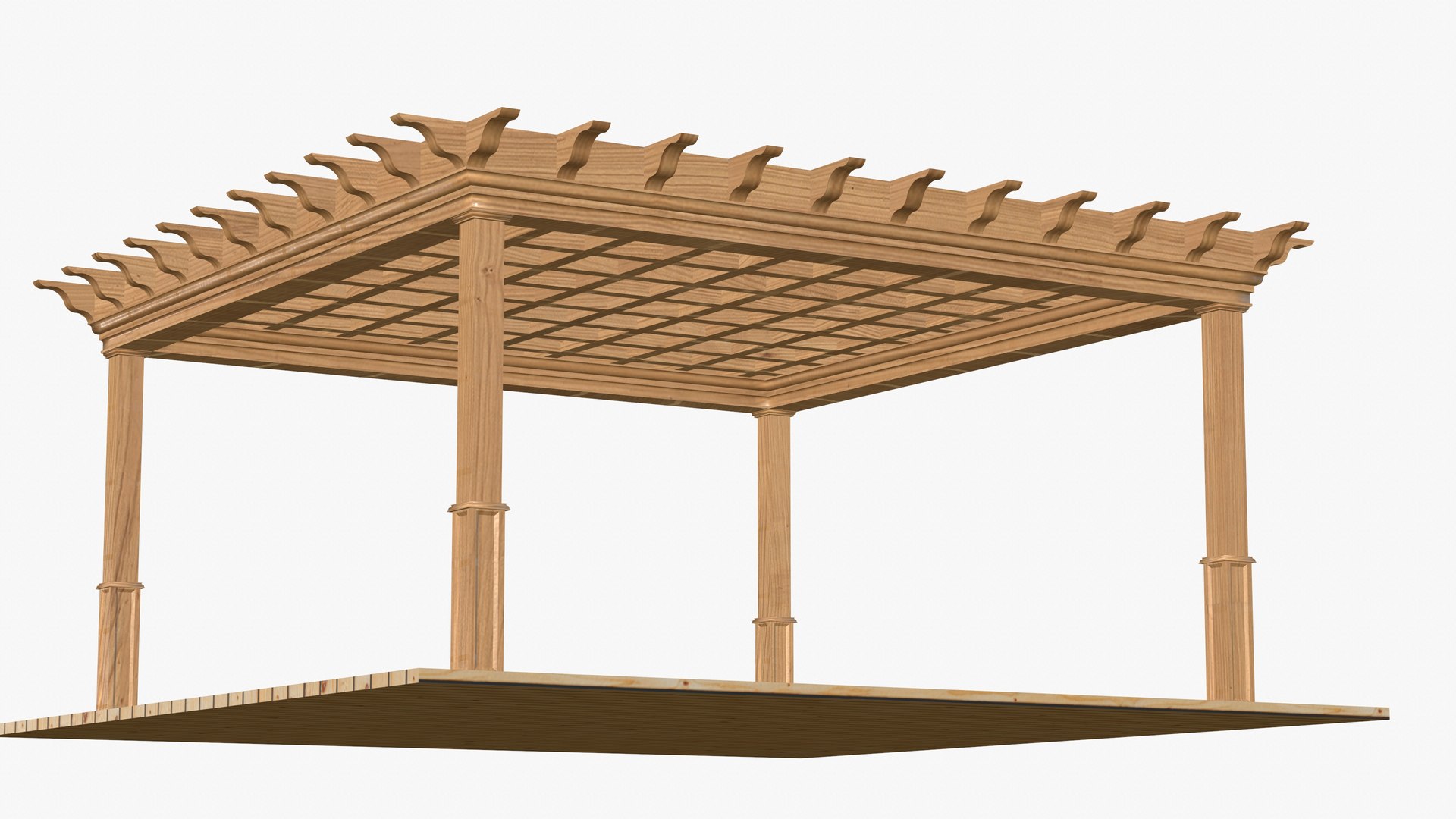 3D Model Wooden Outdoor Canopy - TurboSquid 1823451
