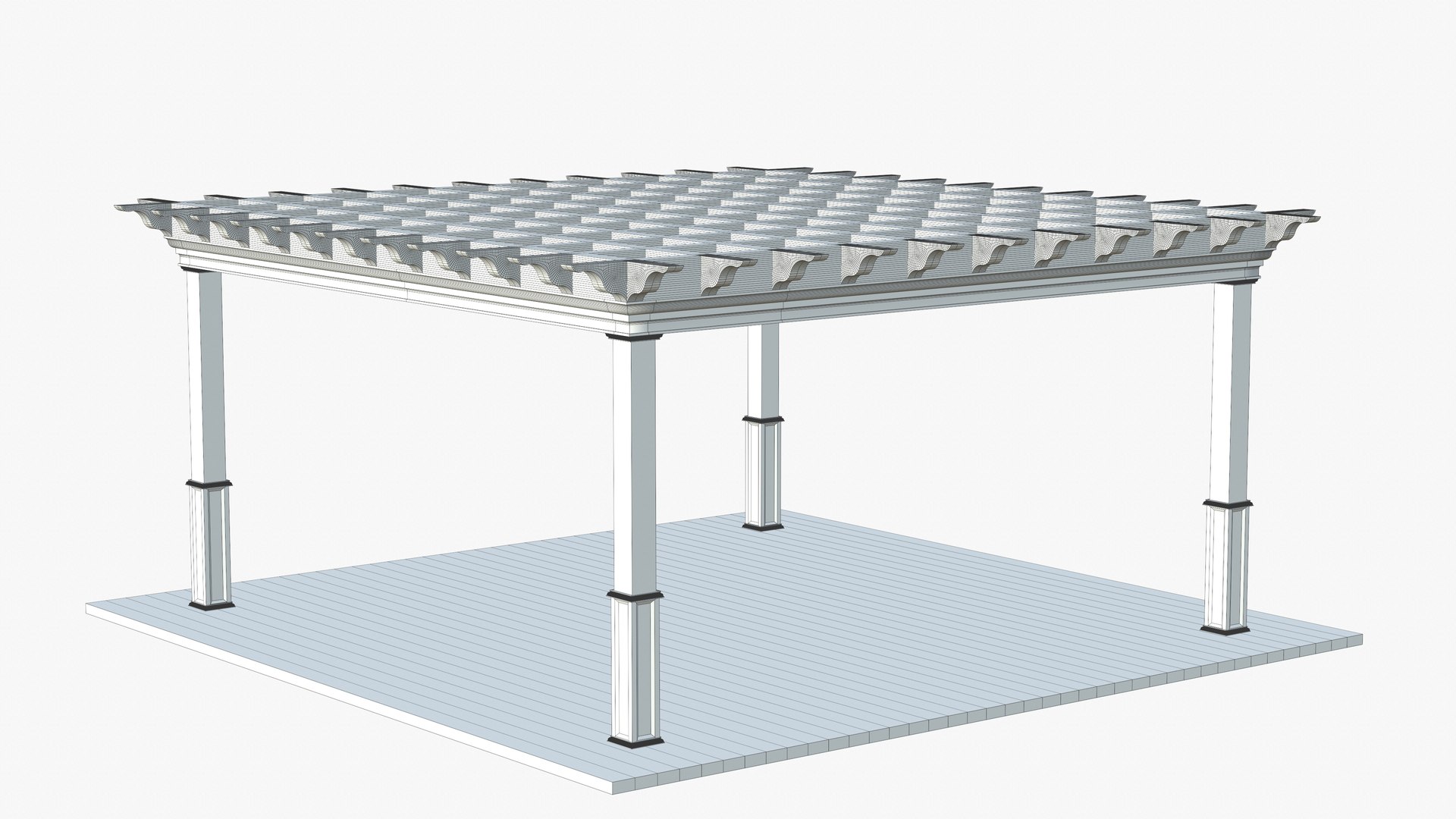 3D Model Wooden Outdoor Canopy - TurboSquid 1823451