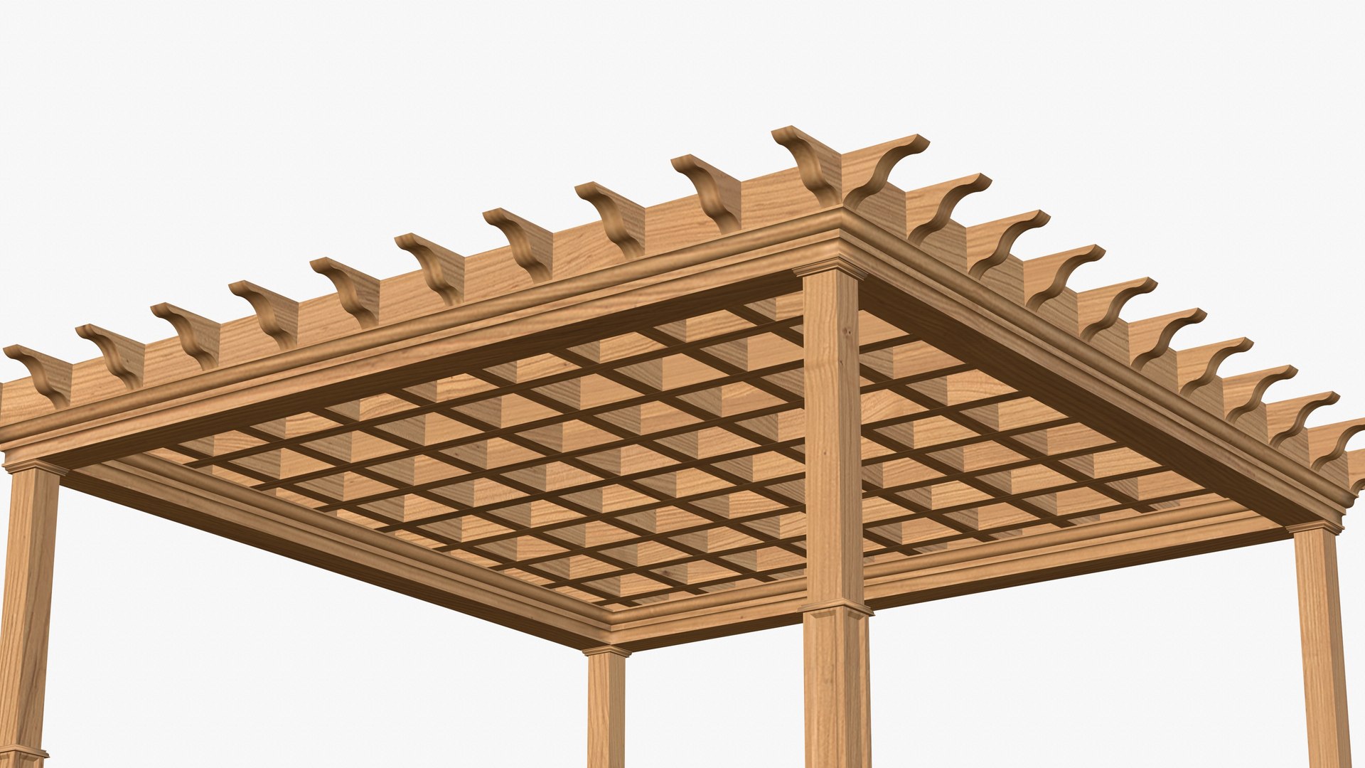 3D Model Wooden Outdoor Canopy - TurboSquid 1823451