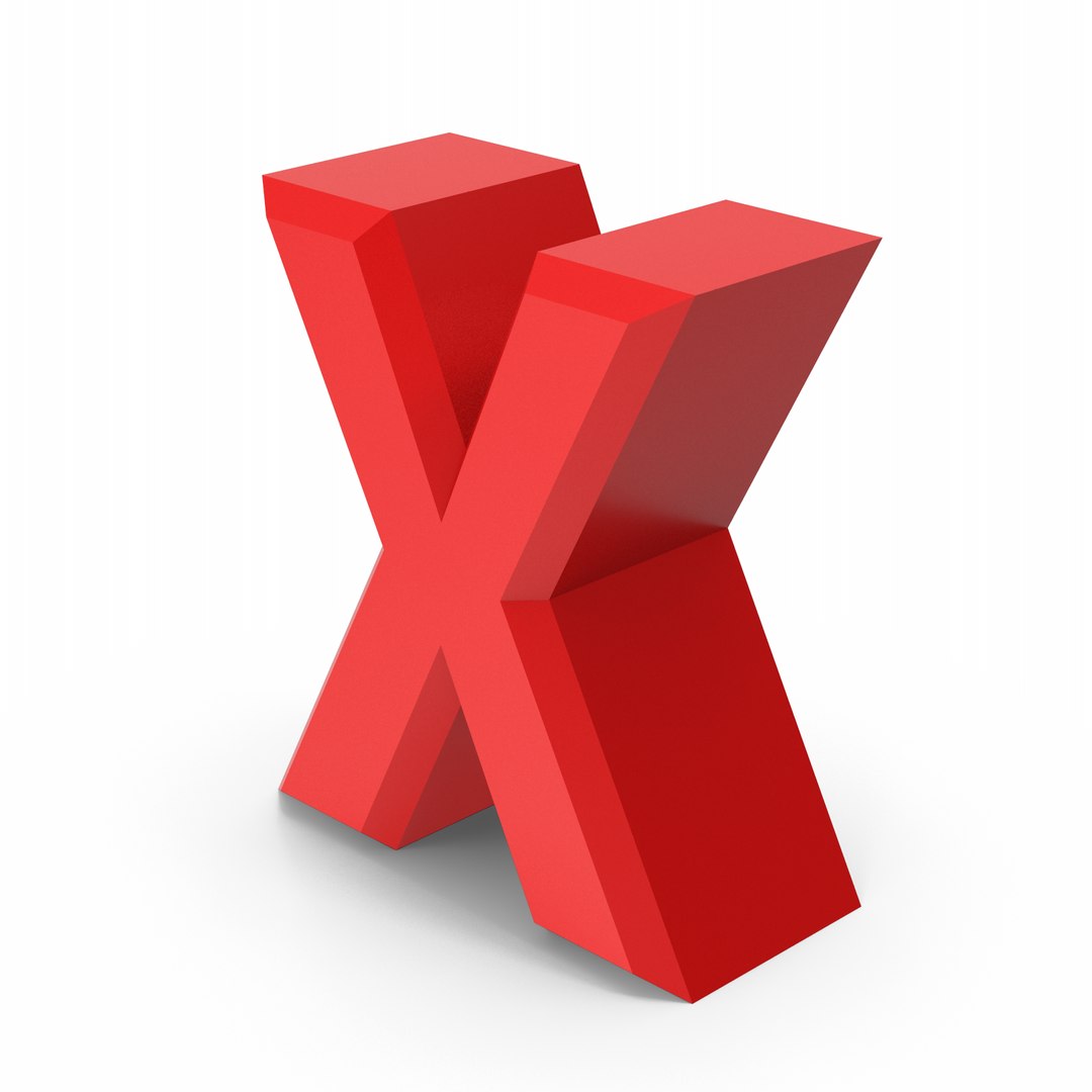 3D Red Letter X - TurboSquid 2272857