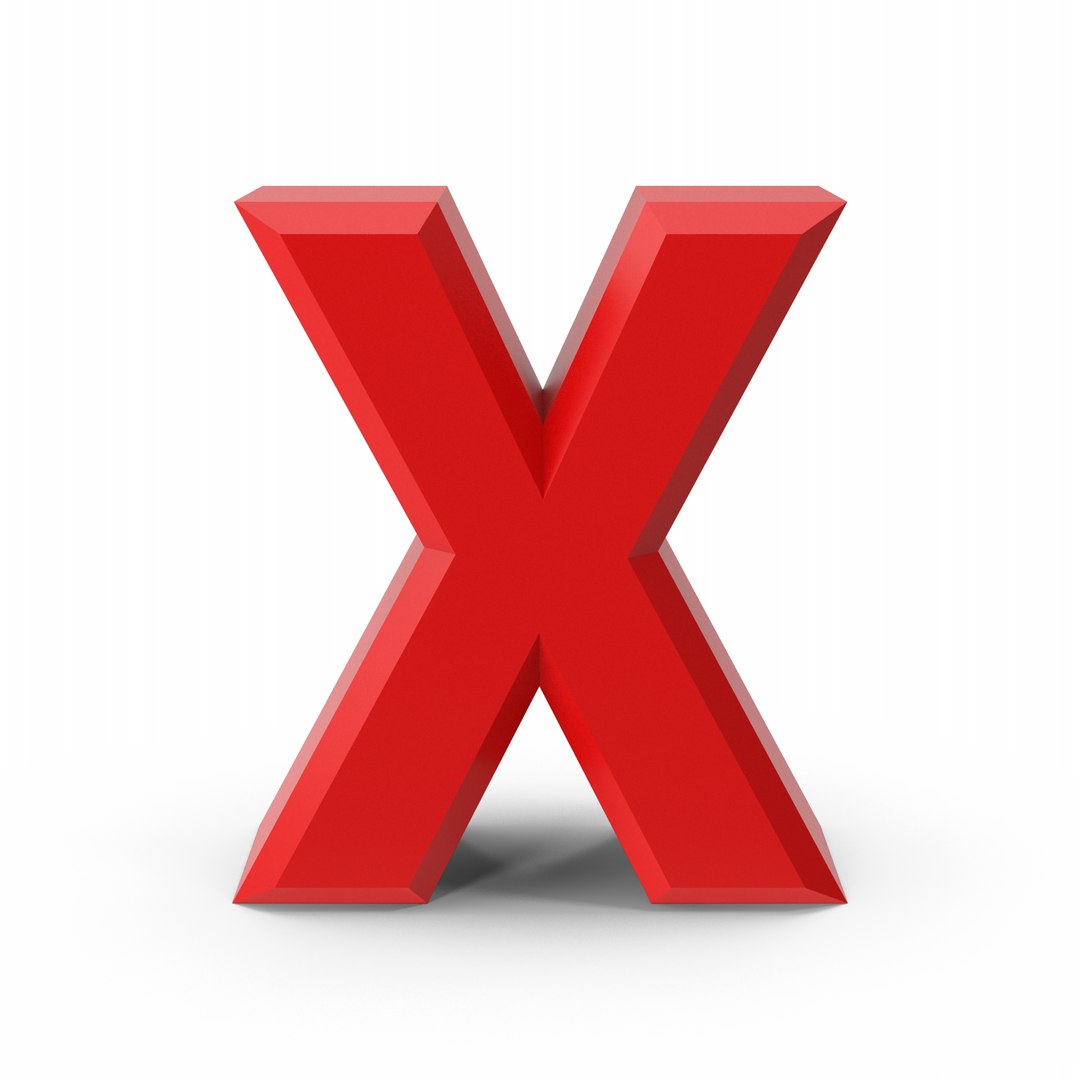 3D Red Letter X - TurboSquid 2272857