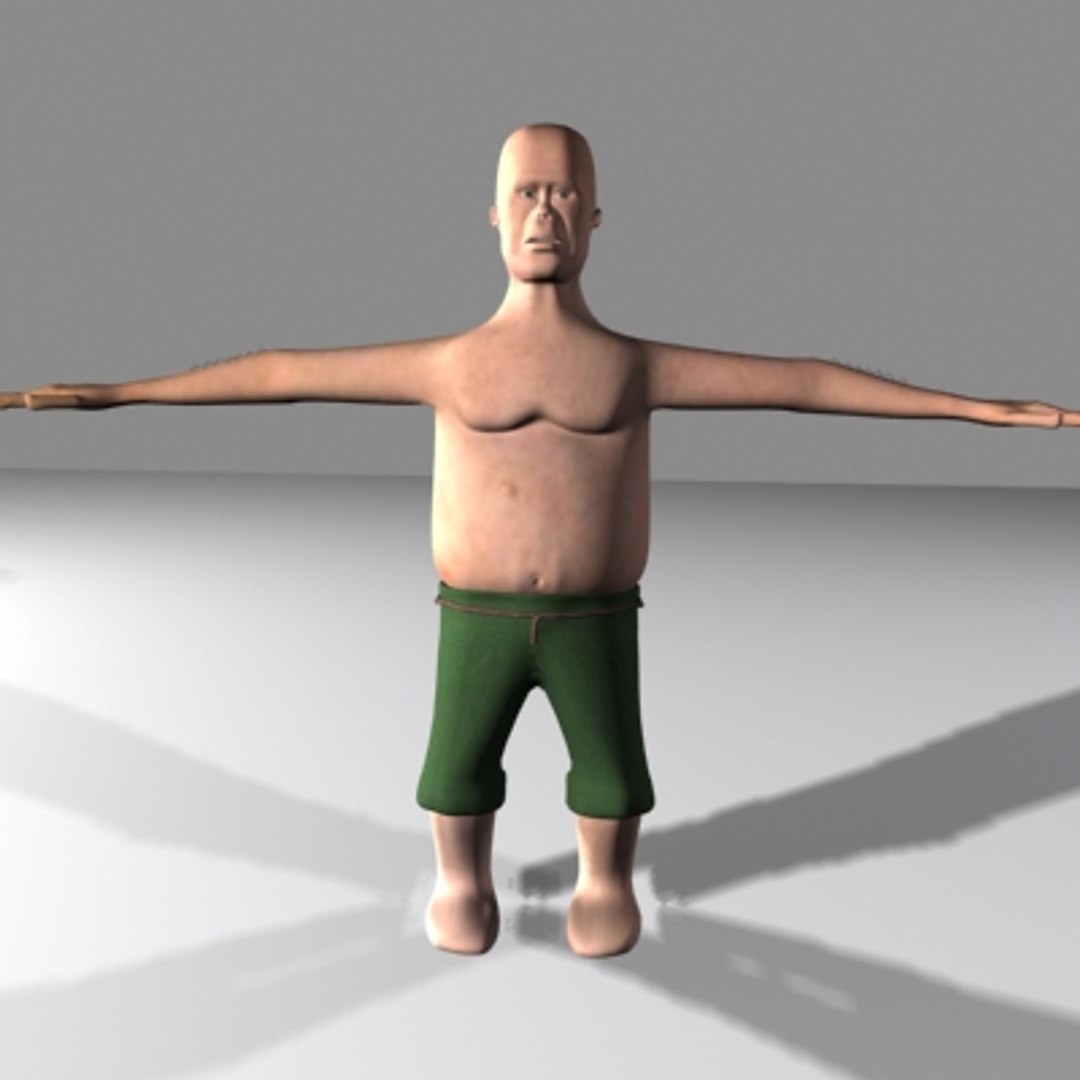Prehistoric Cartoon Human 3d Model