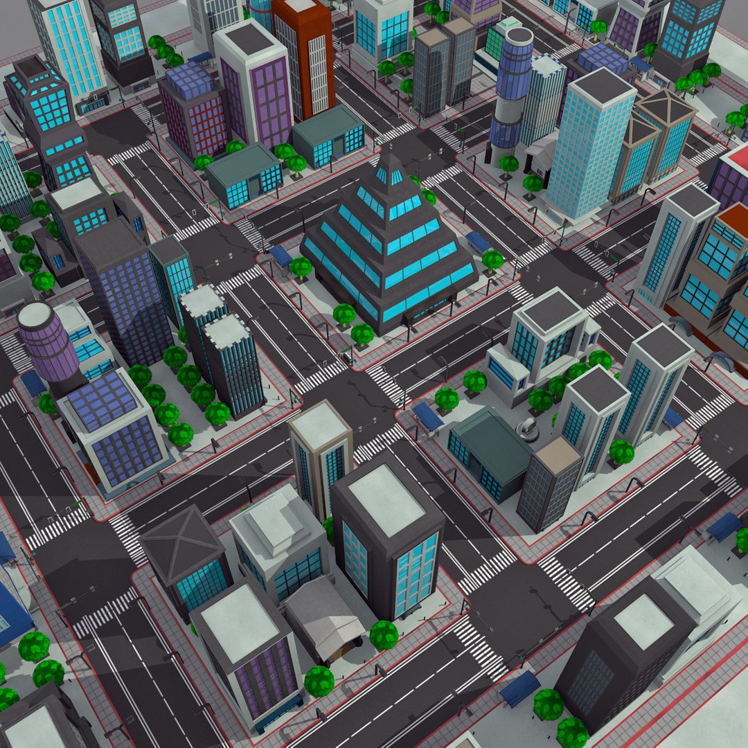3d Model - Modern Cartoon City