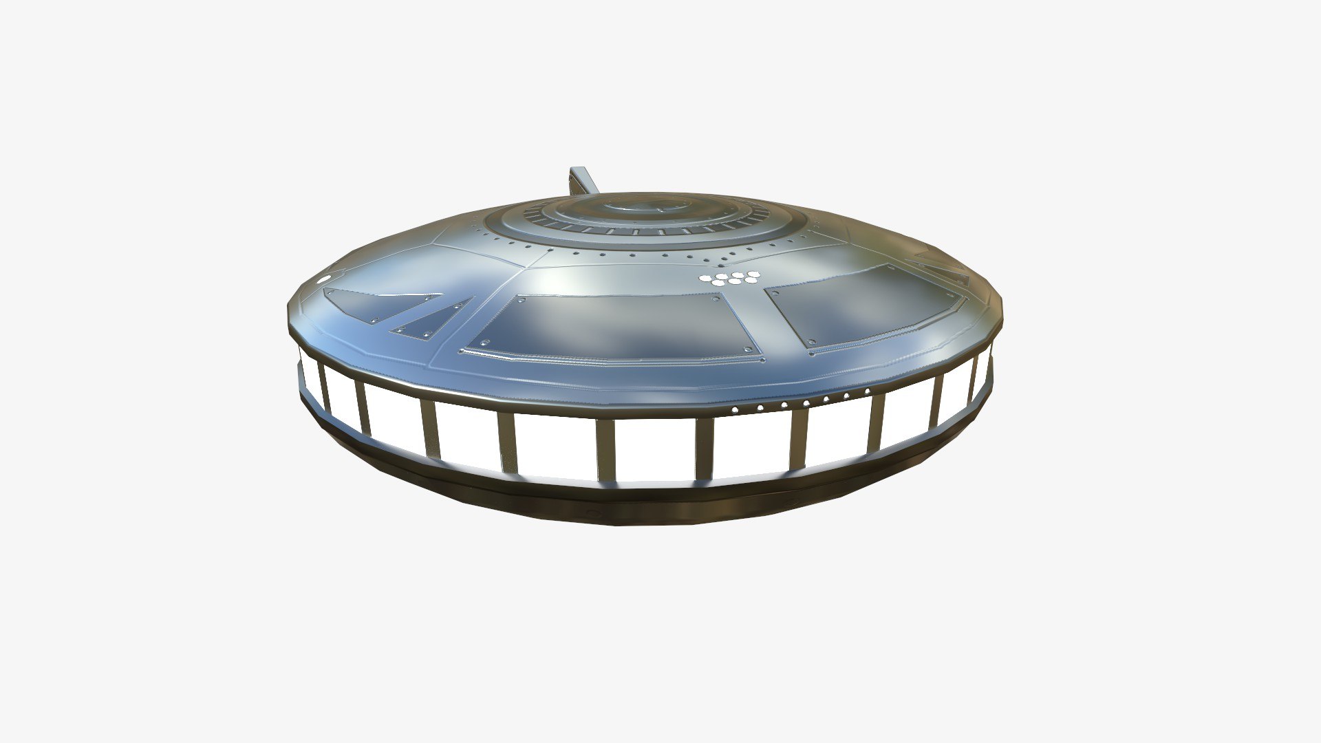 3D Alien Spaceship UFO A02 Aluminum - Sci Fi Spacecraft Design ...