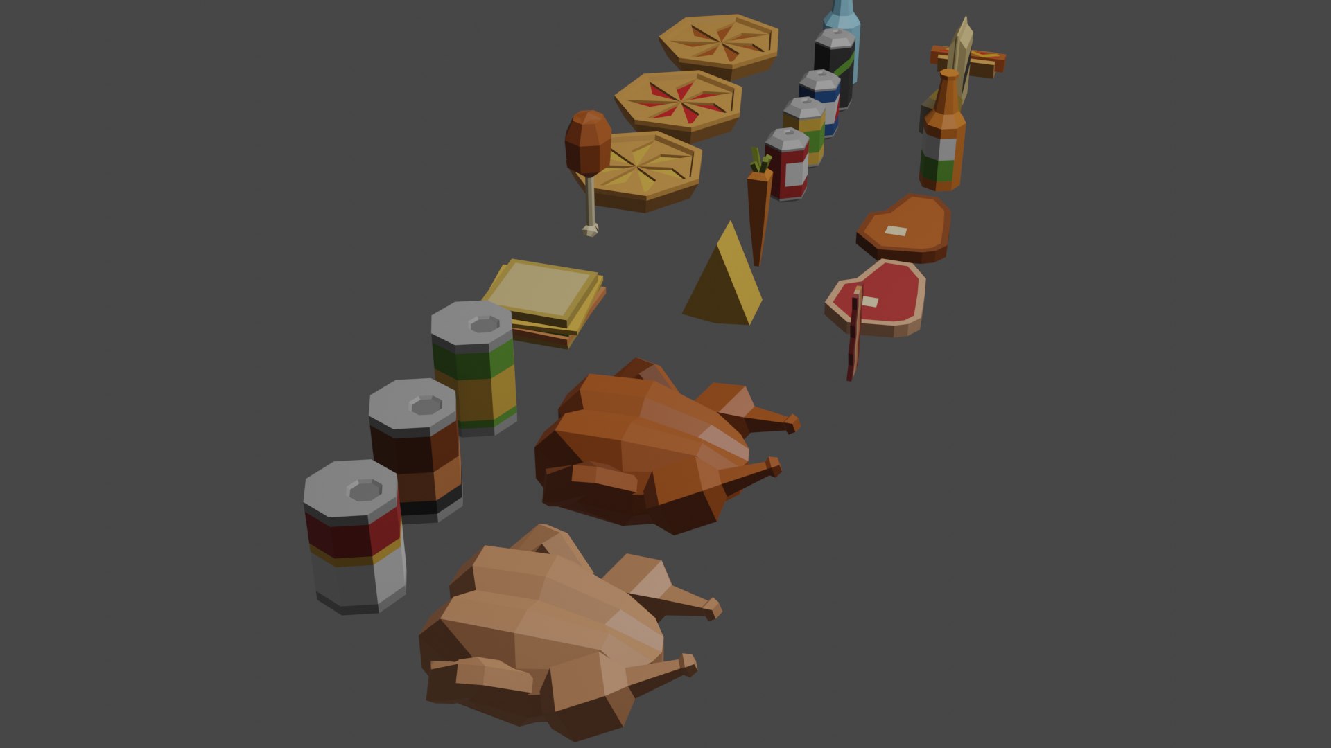 3D Low Poly Foods Survival Model - TurboSquid 1980772