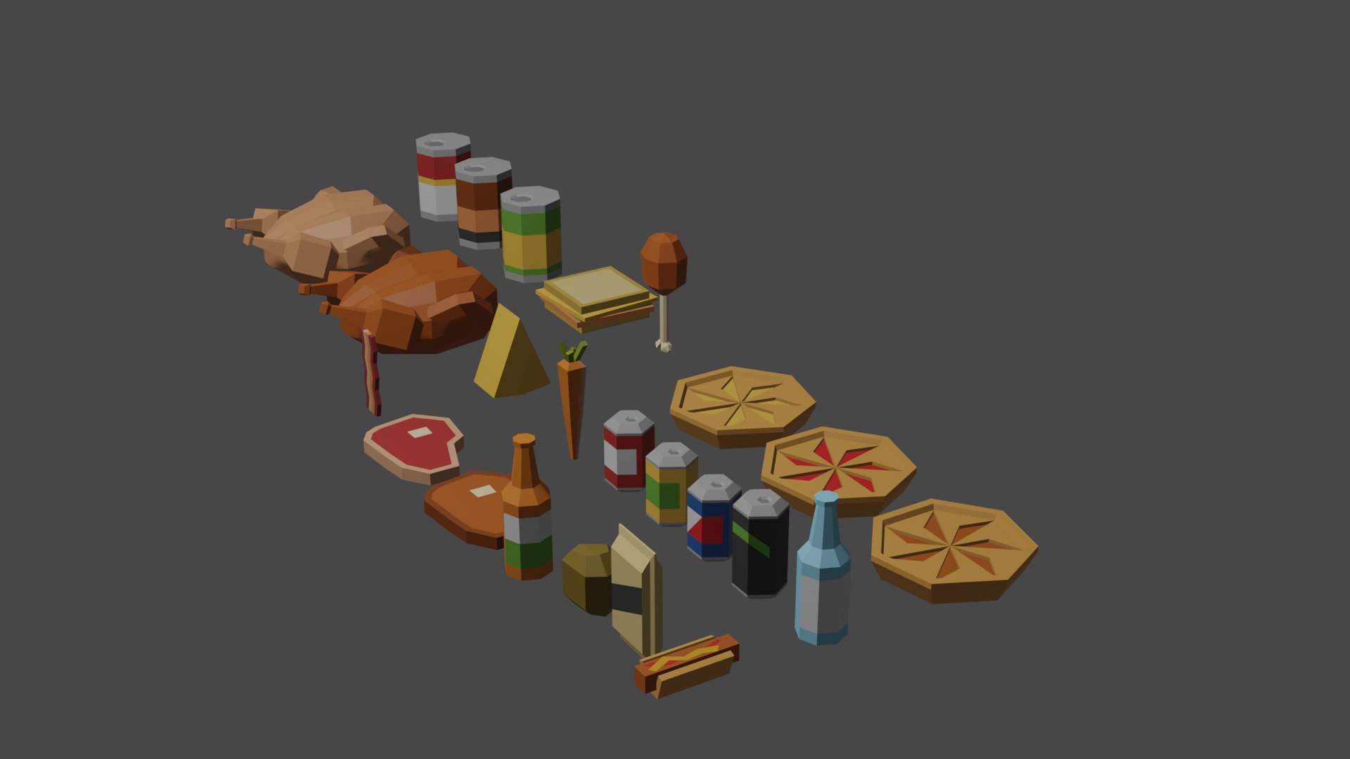 3D Low Poly Foods Survival Model - TurboSquid 1980772