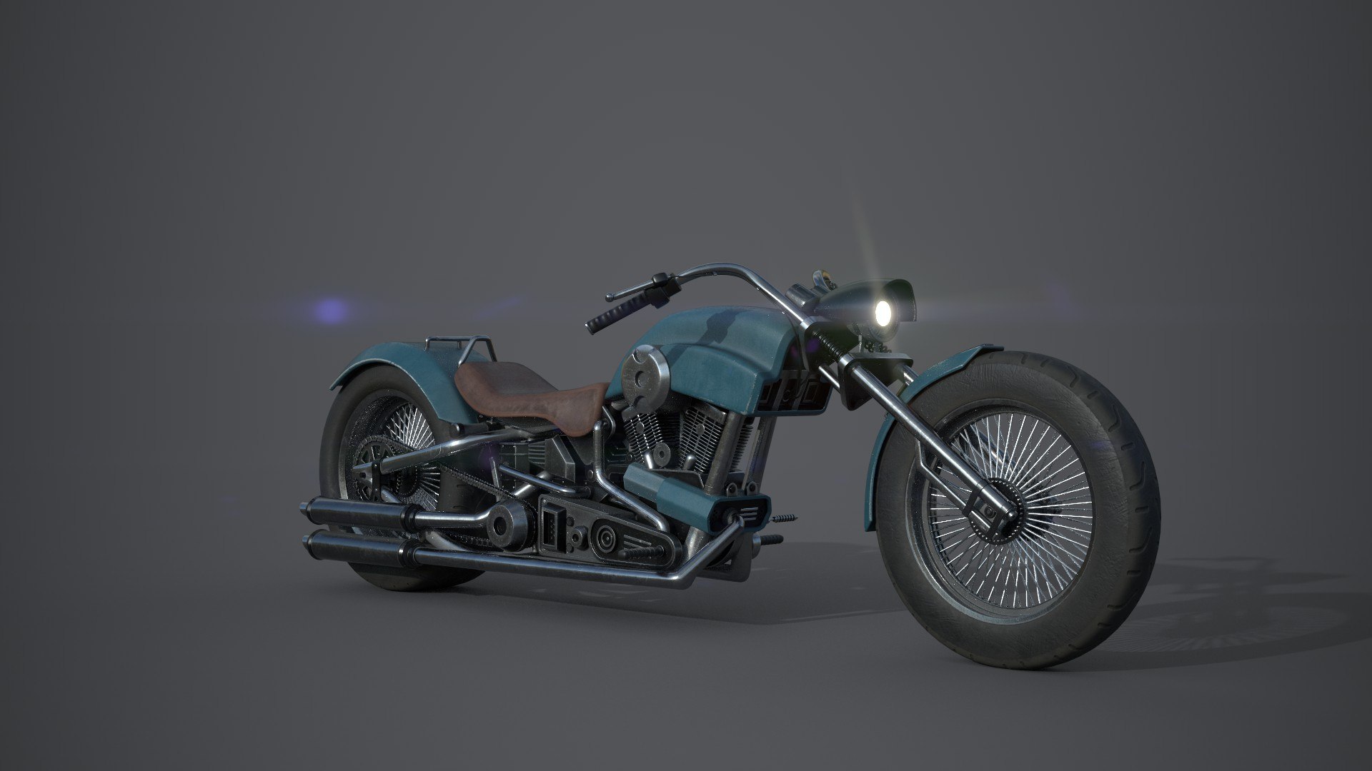 3D Model Custom Chopper Motorcycle - TurboSquid 1866464